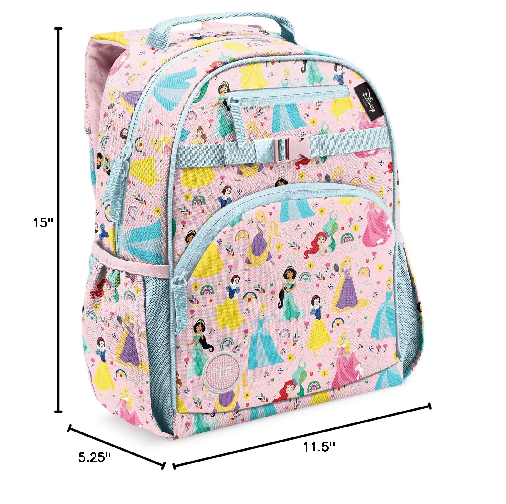 Simple Modern Disney Kids Backpack for School Boys Girls | Kindergarten Elementary Toddler Backpack | Fletcher Collection | Kids - Medium (15" tall) | Princess Rainbows