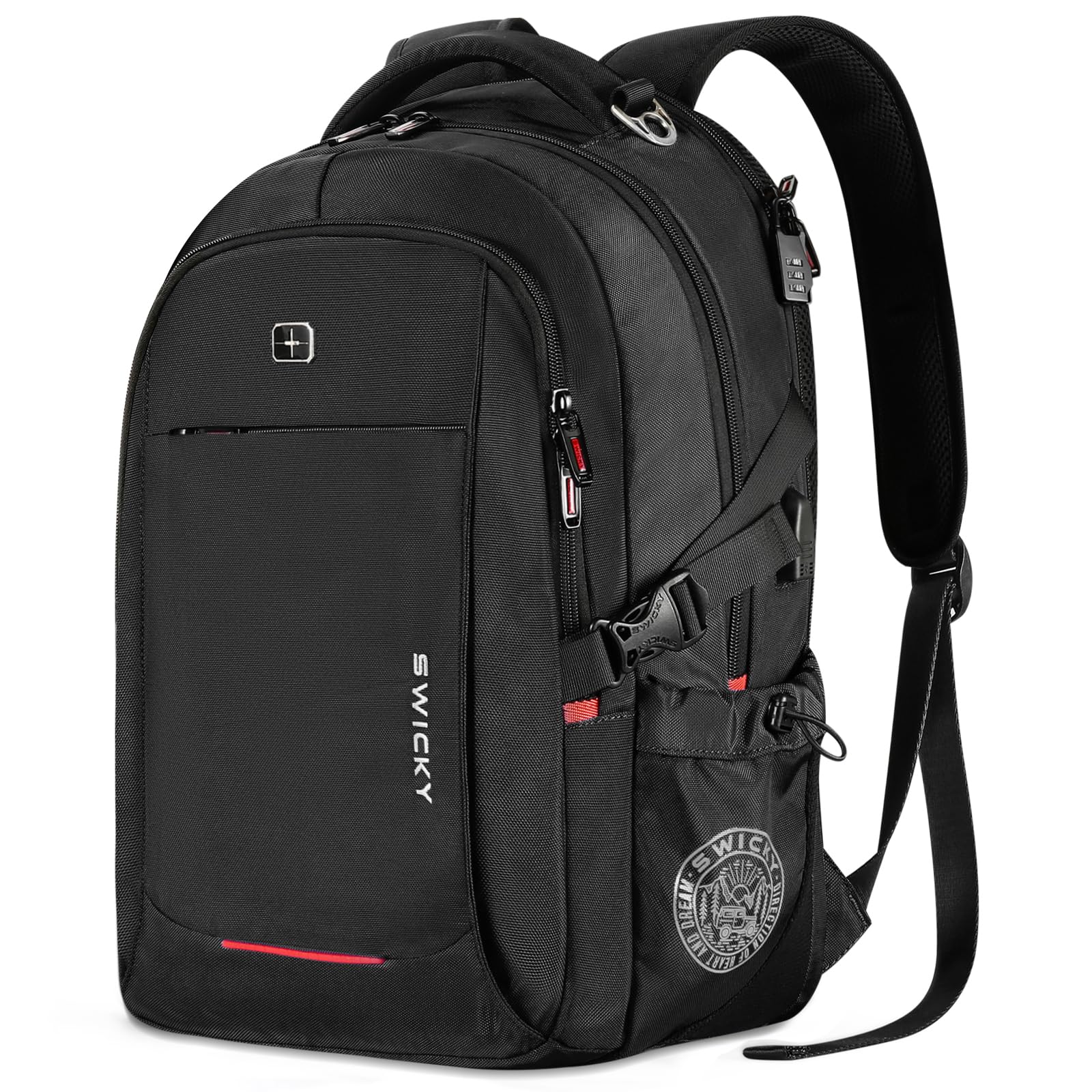 star cloud SC 17.3 Inch Business Laptop Backpack - Anti Theft Water Resistant Bookbag with USB Charging Port - Durable College School Daypack for Men Women, Black