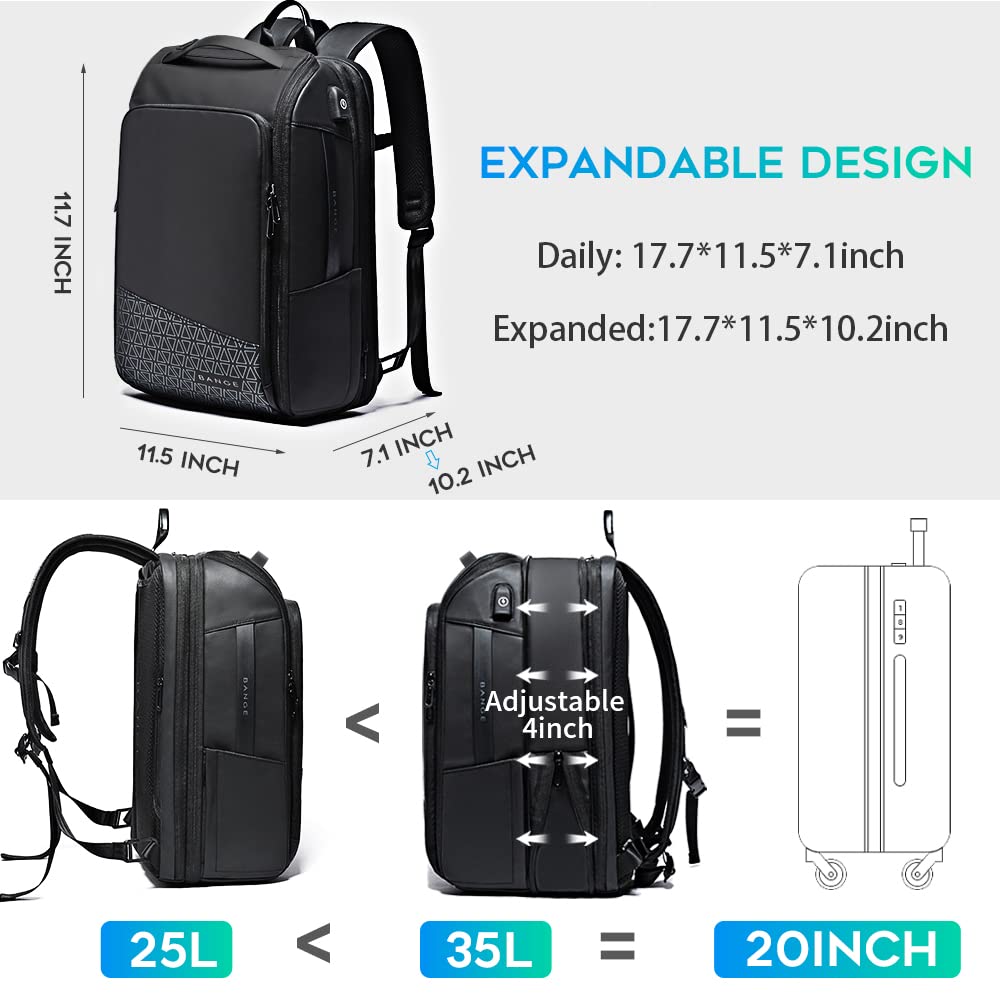 BANGE Travel Backpacks,Weekender Carry On Backpack, Waterproof Men's Business Laptop Backpack for 15.6inch