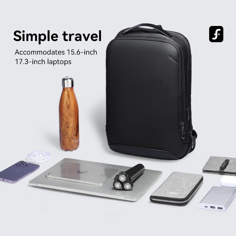 MARK RYDEN Slim Laptop Backpack for Men, High Tech Backpack with Scratch Resistant Shell and USB Charging Port, Waterproof Business Backpack Ideal for Working, Commuting, Daily