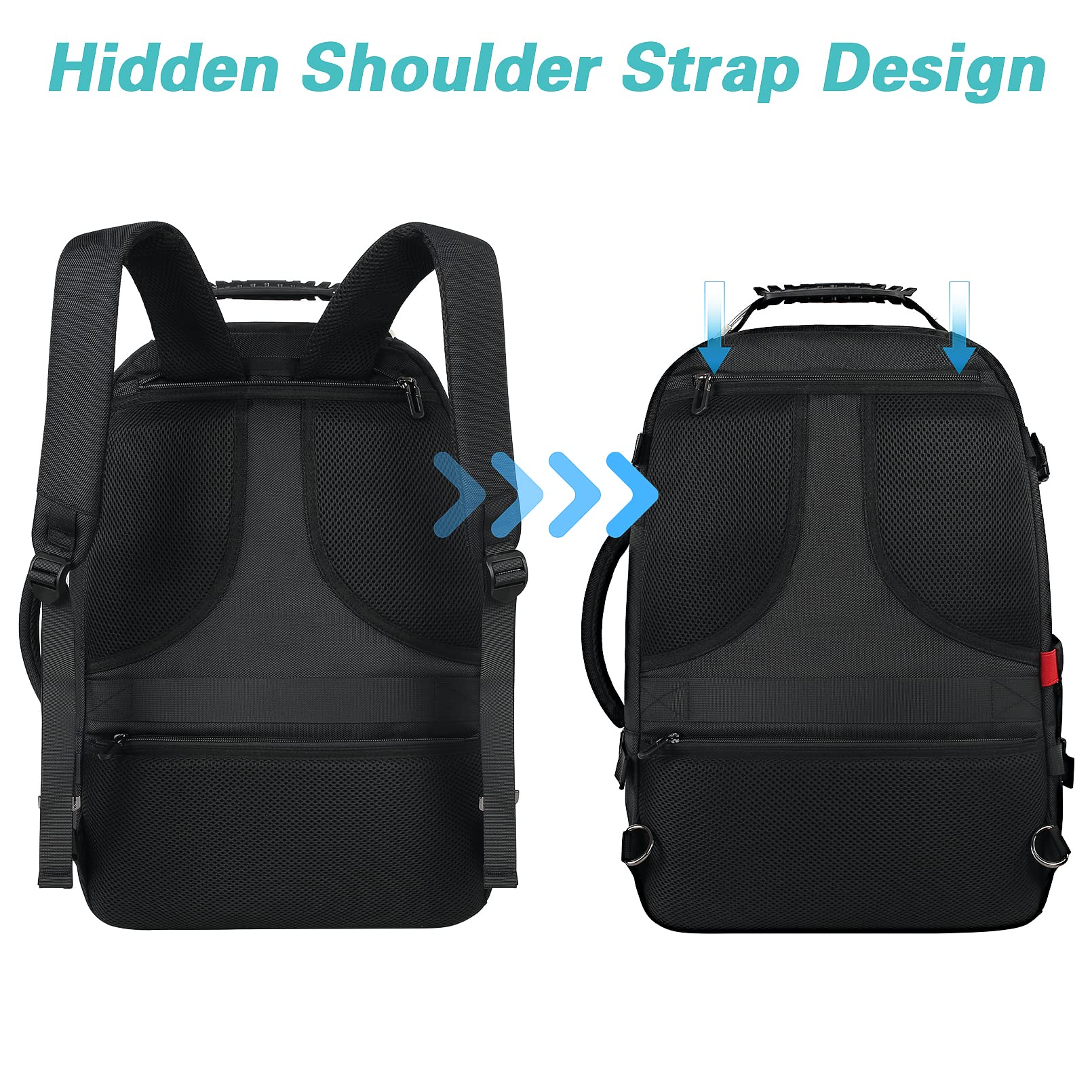 ZOMFELT Carry On Backpack, Travel Backpack for Men, 45L Flight Approved backpack with 3 Portable Packing Bags, 17.3 Inch Laptop Backpack, College Daypack, Water Resistant Business Weekender Bag