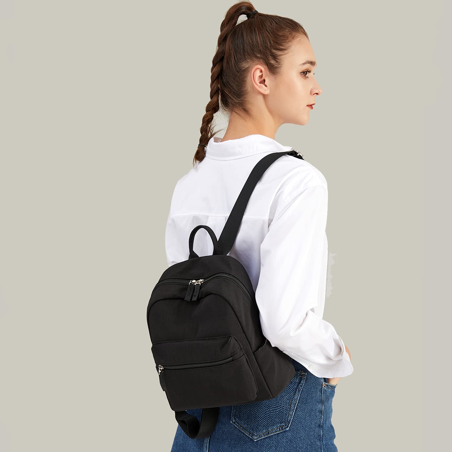 Ecodudo Mini Backpack Purse for Women Teen Girls Small Fashion Bag (Black)