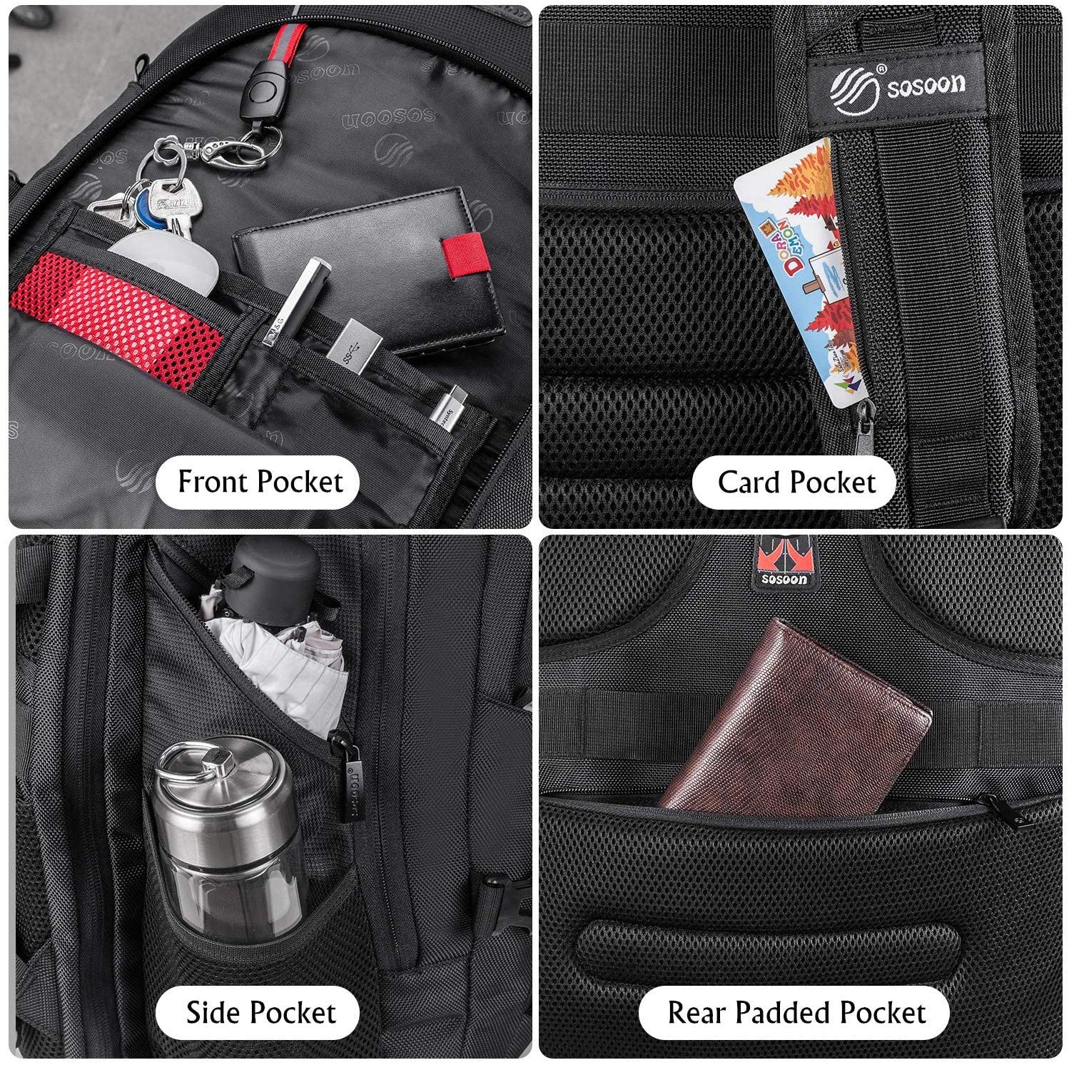 Laptop Backpack, Extra Large 17 Inch Business Travel Backpack with USB Charging Port Earphone Hole, Durable Water Resistant Work Computer Backpack College/High School Bags for Men/Women/Boys
