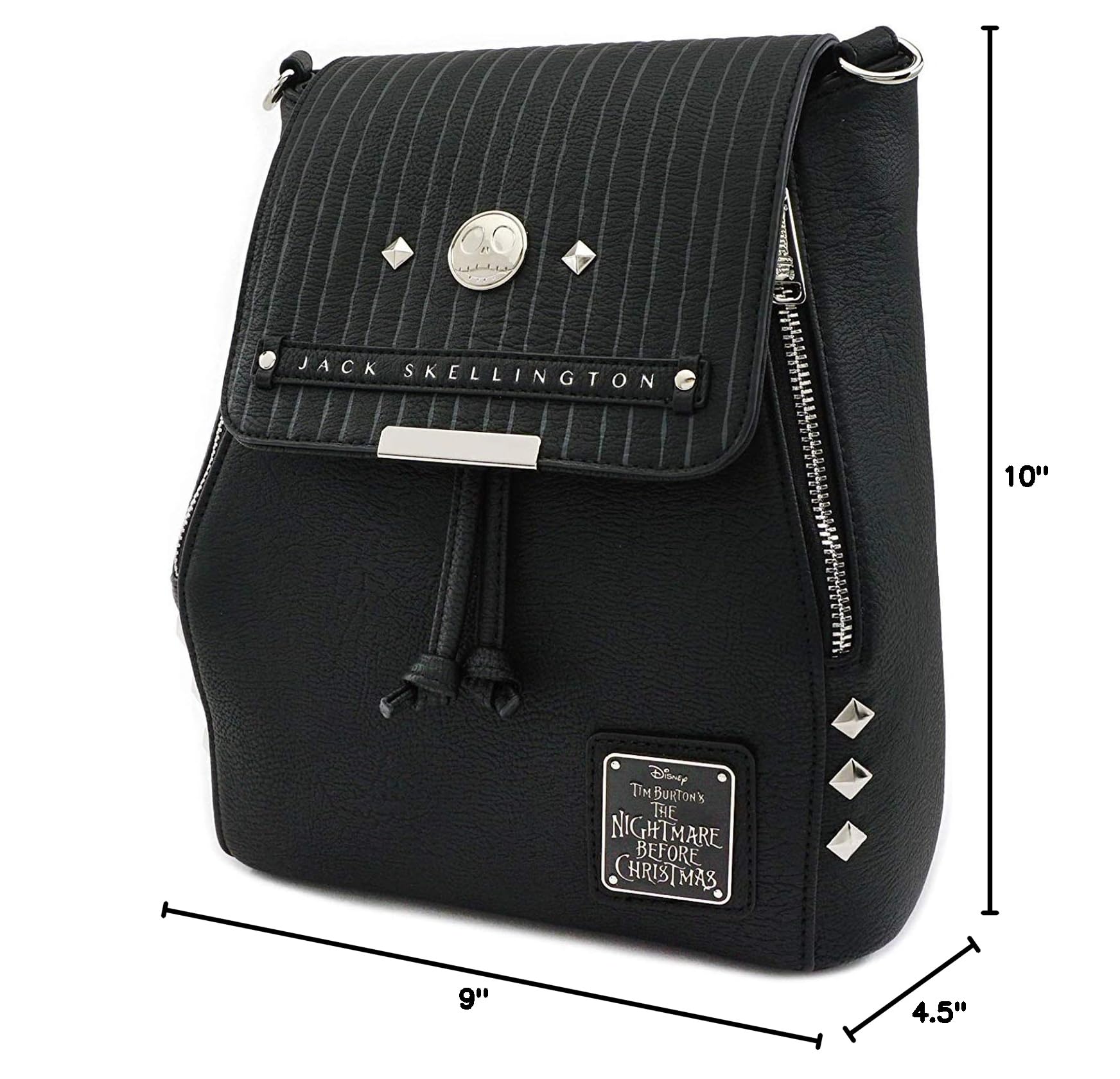 Loungefly Nightmare Before Christmas Convertible Mini Backpack, Black