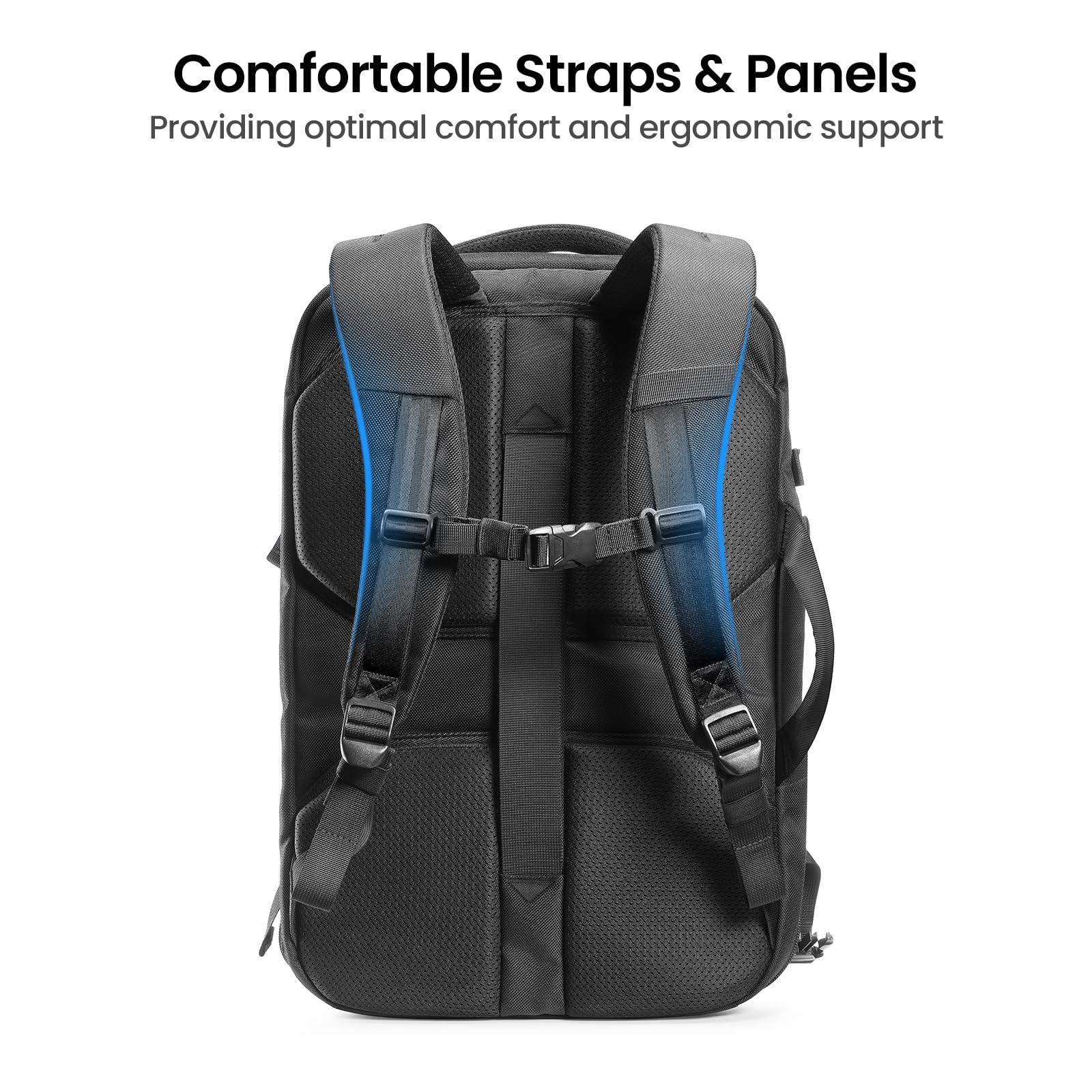 tomtoc Travel Backpack 40L, TSA Friendly Flight Approved Carry-on Luggage Hand Backpack, Water-resistant Lightweight Business Rucksack, Durable Large Weekender Bag Daypack Fits 17.3 Inch Laptop