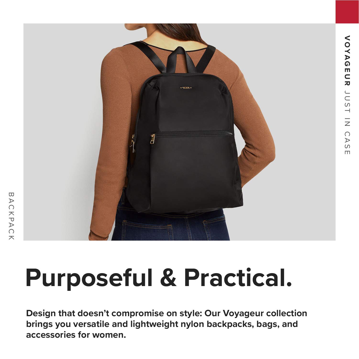 TUMI - Voyageur Just In Case Backpack - Lightweight Foldable Packable Travel Daypack for Women - Black
