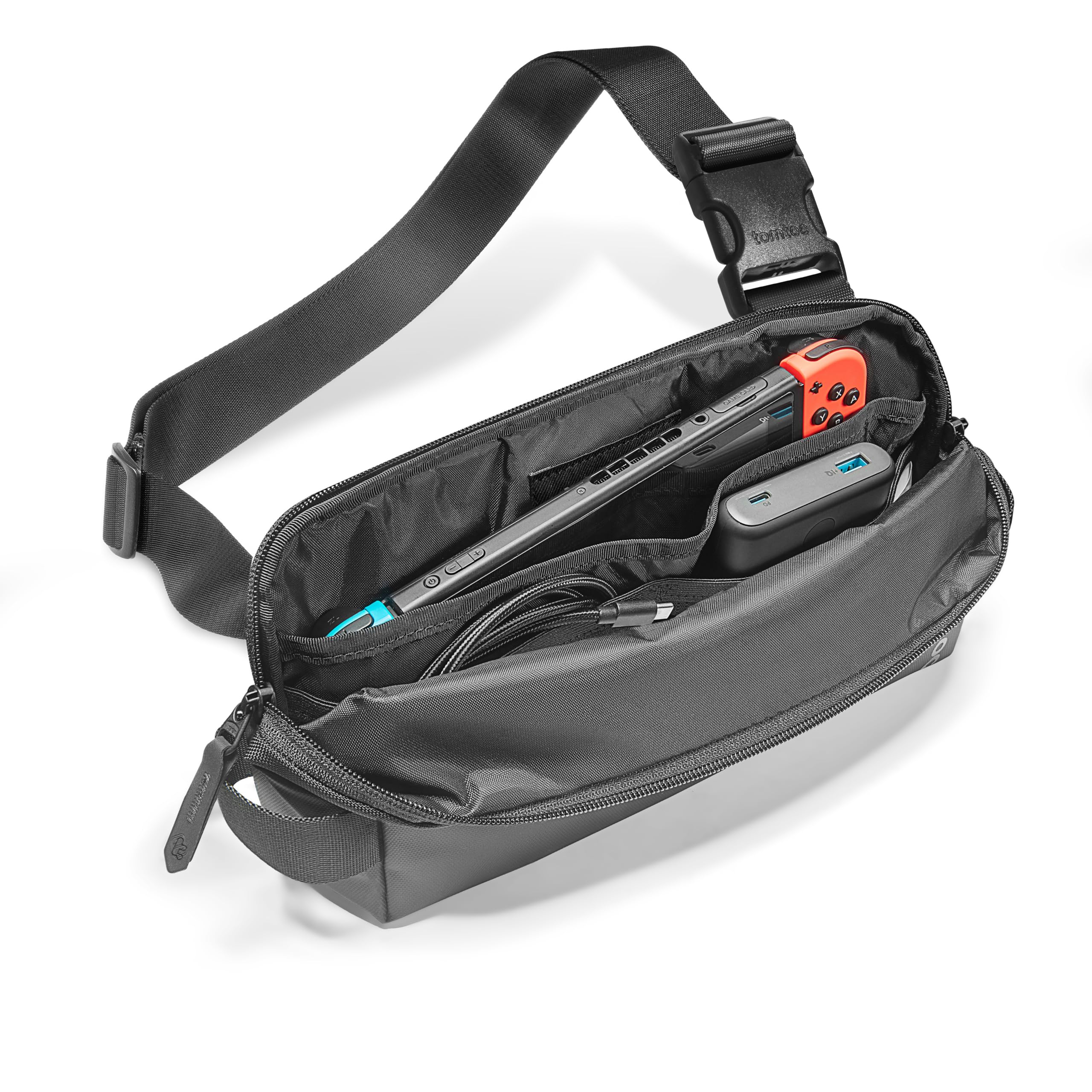 tomtoc Compact EDC Sling Bag, 4.5L Minimalist Chest Shoulder Backpack Crossbody Bag for Men and Women, Water-resistant Lightweight Everyday Carry Casual Bag for Tactical, Travel, Work, Gym, Sport