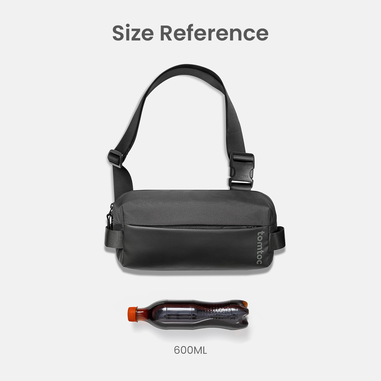 tomtoc Compact EDC Sling Bag, 4.5L Minimalist Chest Shoulder Backpack Crossbody Bag for Men and Women, Water-resistant Lightweight Everyday Carry Casual Bag for Tactical, Travel, Work, Gym, Sport