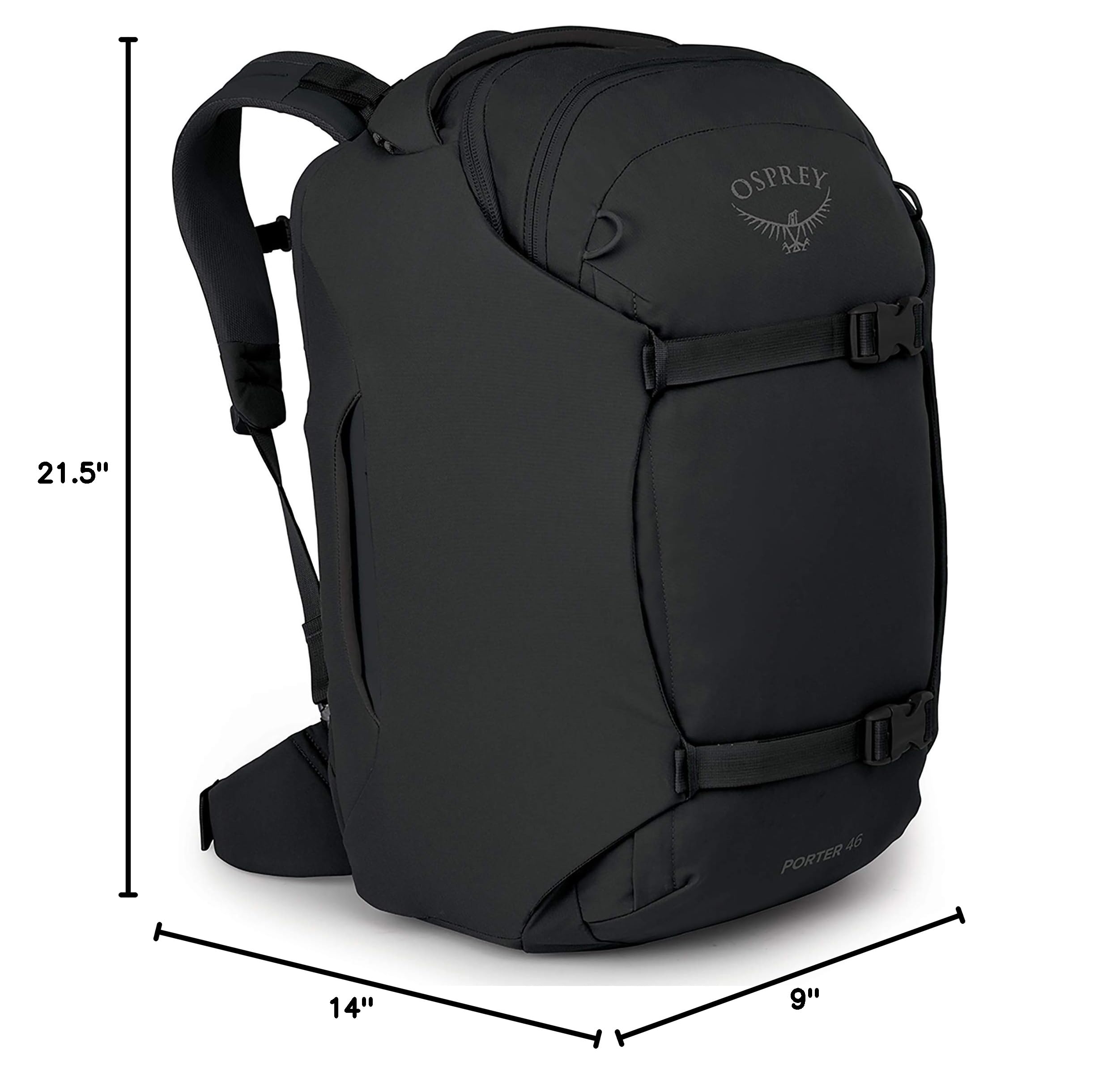 Osprey Porter 46 Travel Backpack, Black