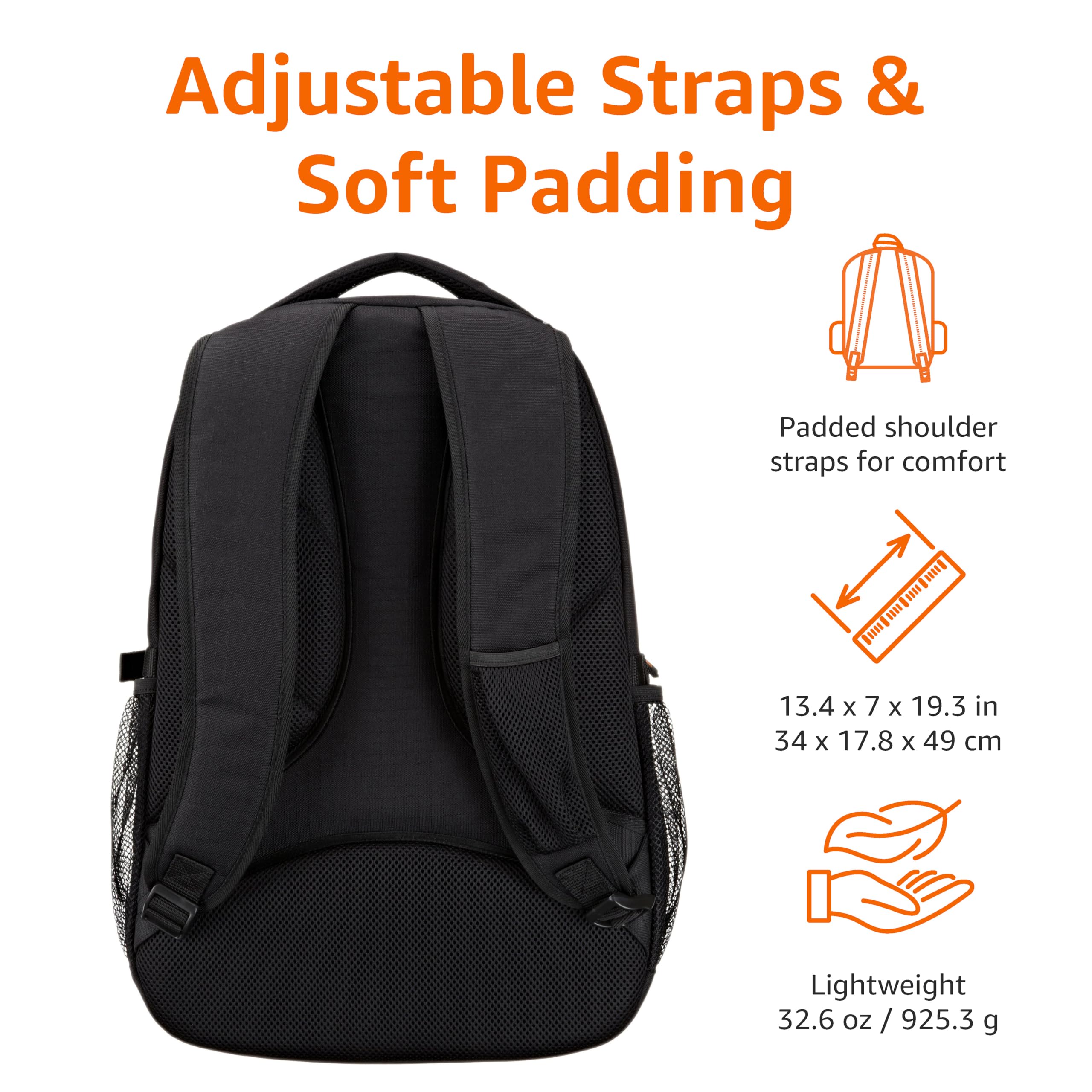 Amazon Basics Laptop Backpack - Fits Up to 17-Inch Laptops