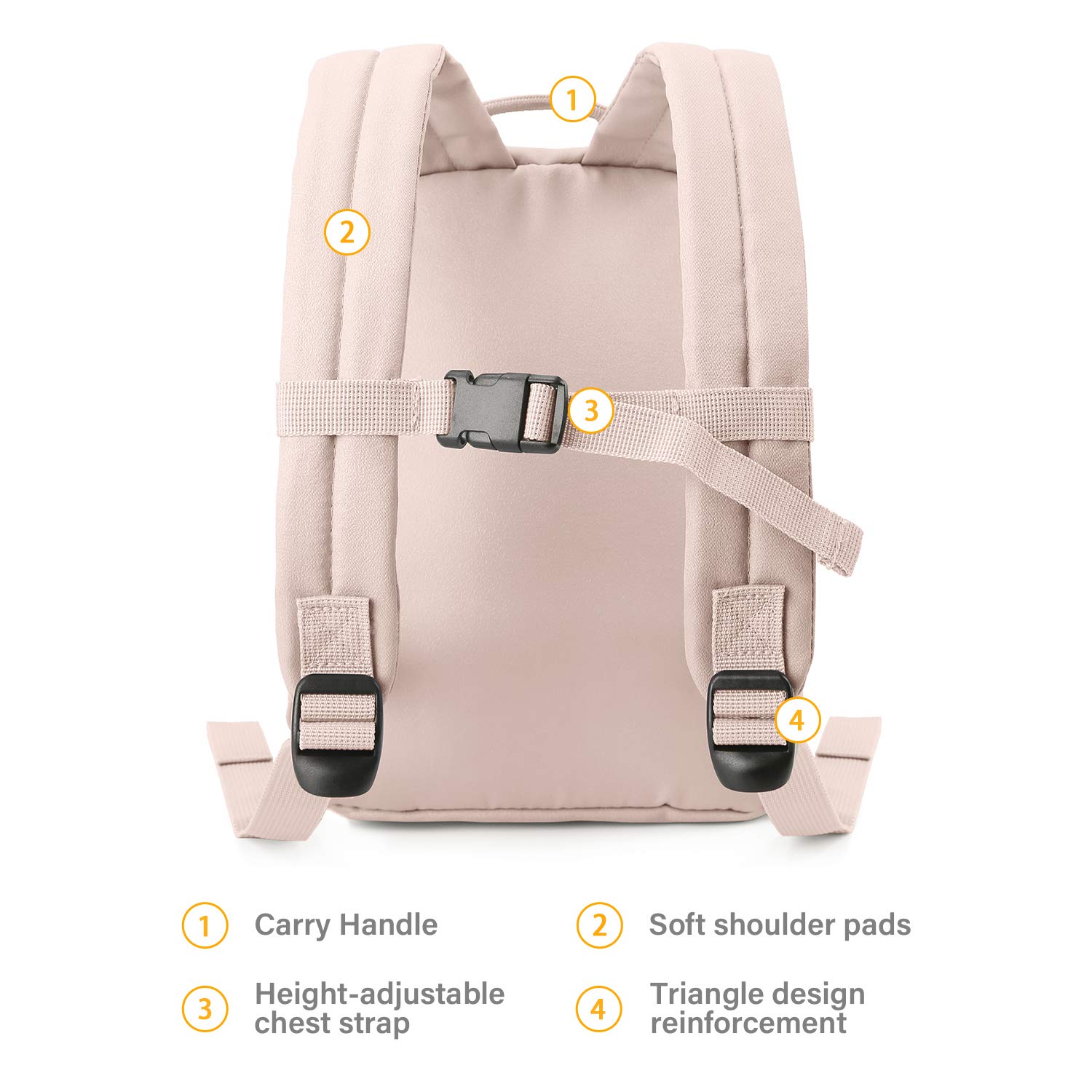 mommore Fashion Toddler Backpack for Girls with Safety Leash for Kids Age 1-3, Pink