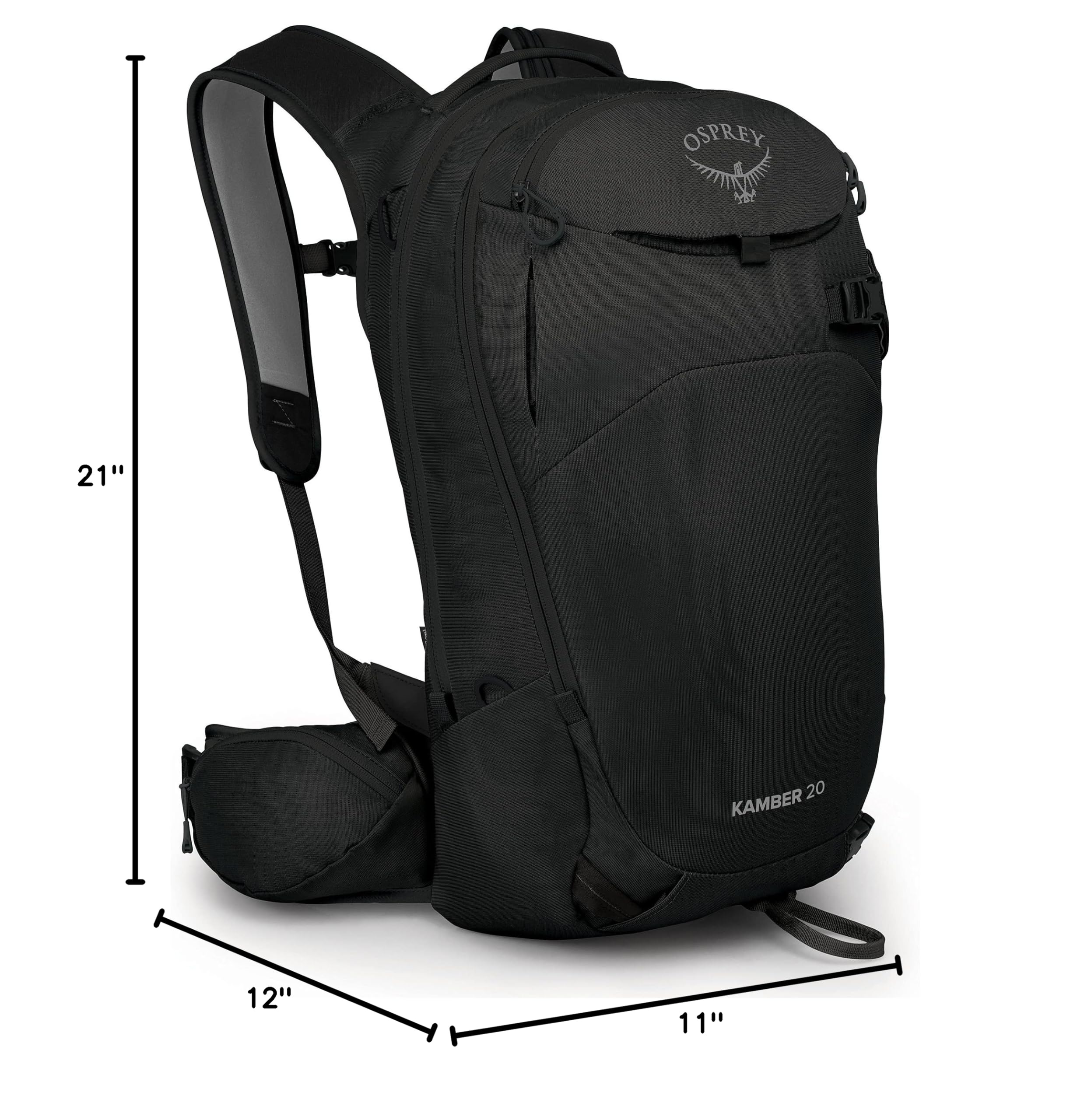 Osprey Kamber 20 Men's Backcountry Ski and Snowboard Backpack, Black