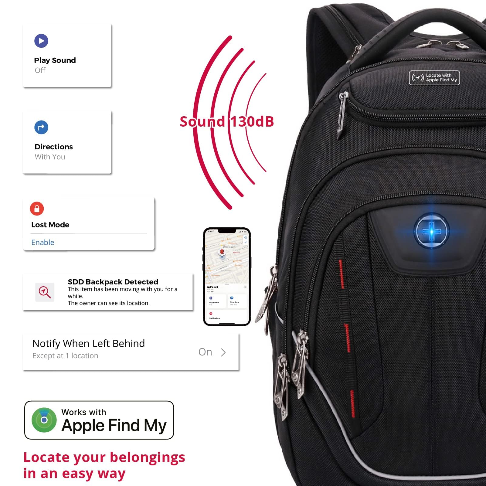 Swissdigital Design Terabyte TSA Laptop Backpack Men's USB Charging Port Large Capacity Business Travel Backpack Black(J16BTFB-41)| With Apple Find My Network