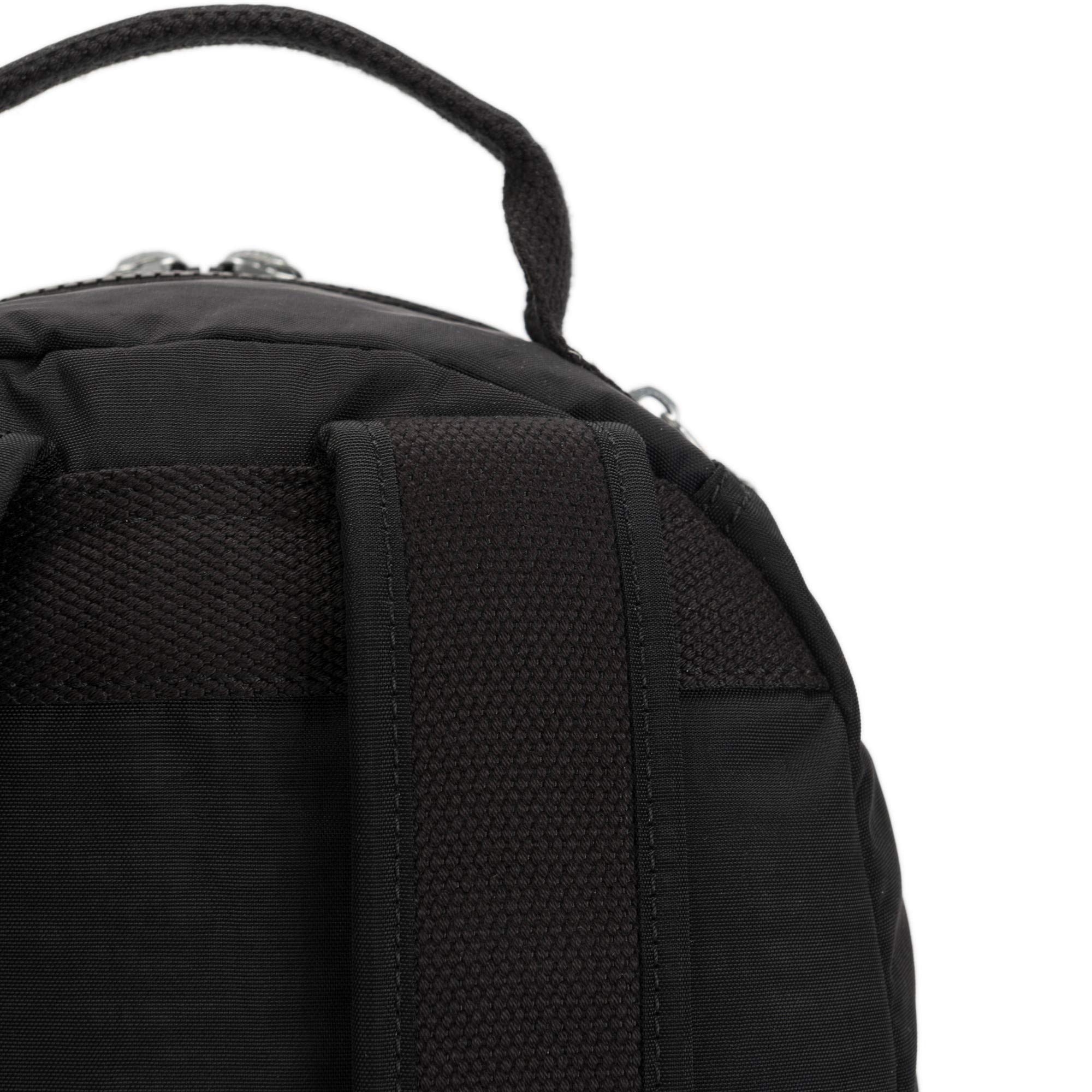 Kipling Women's Seoul Small Backpack, Durable, Padded Shoulder Straps with Tablet Sleeve, School Bag, Black Noir