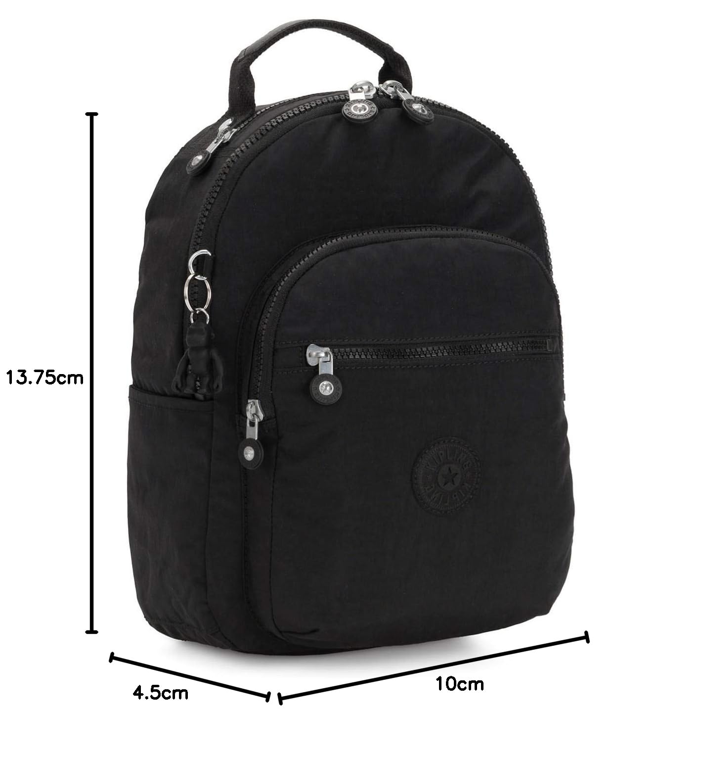 Kipling Women's Seoul Small Backpack, Durable, Padded Shoulder Straps with Tablet Sleeve, School Bag, Black Noir