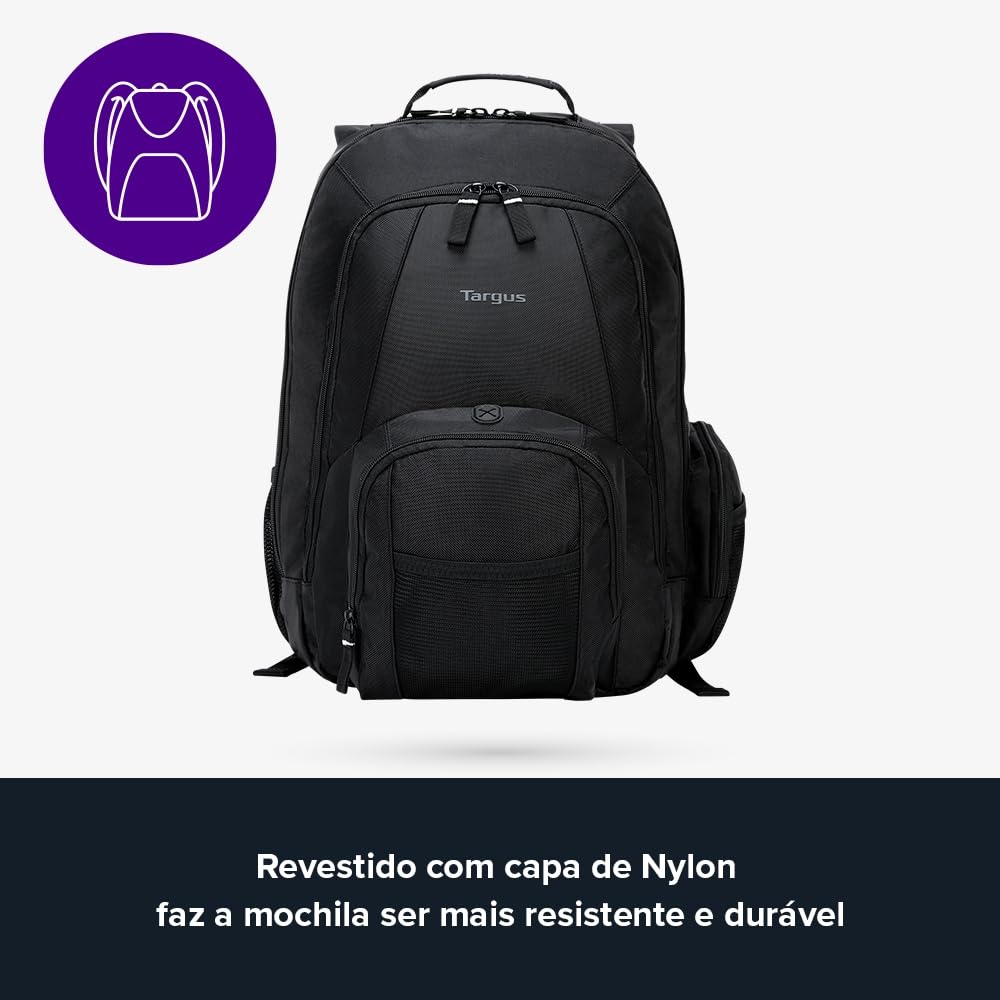 Targus Laptop Backpack for Laptops up to 16-inches Water Resistant Travel Backpack for Business Commuters School Bag College Computer Backpack for Men/Women Large Backpack Travel Gifts, Black (CVR600)