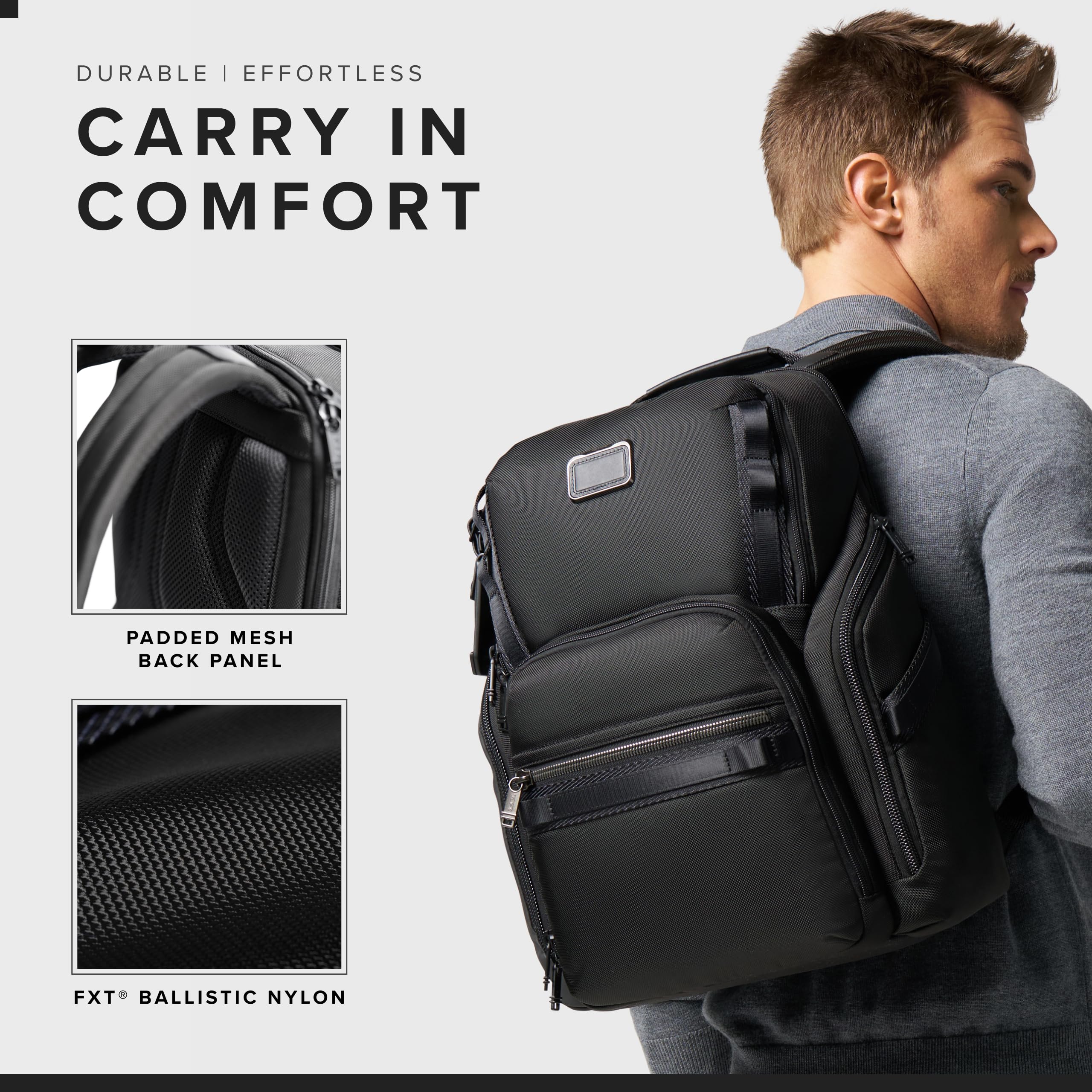 TUMI Men's Search Backpack, Black, One Size