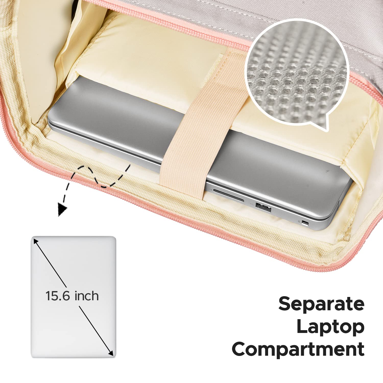 Kaome Lunch Backpack 15.6 Inch Laptop Backpack for Women with USB Port Nurse Gift Teacher Work Backpack Cooler Insulated Lunch Bag Waterproof Daypacks for Work Picnic Travel Anti-theft