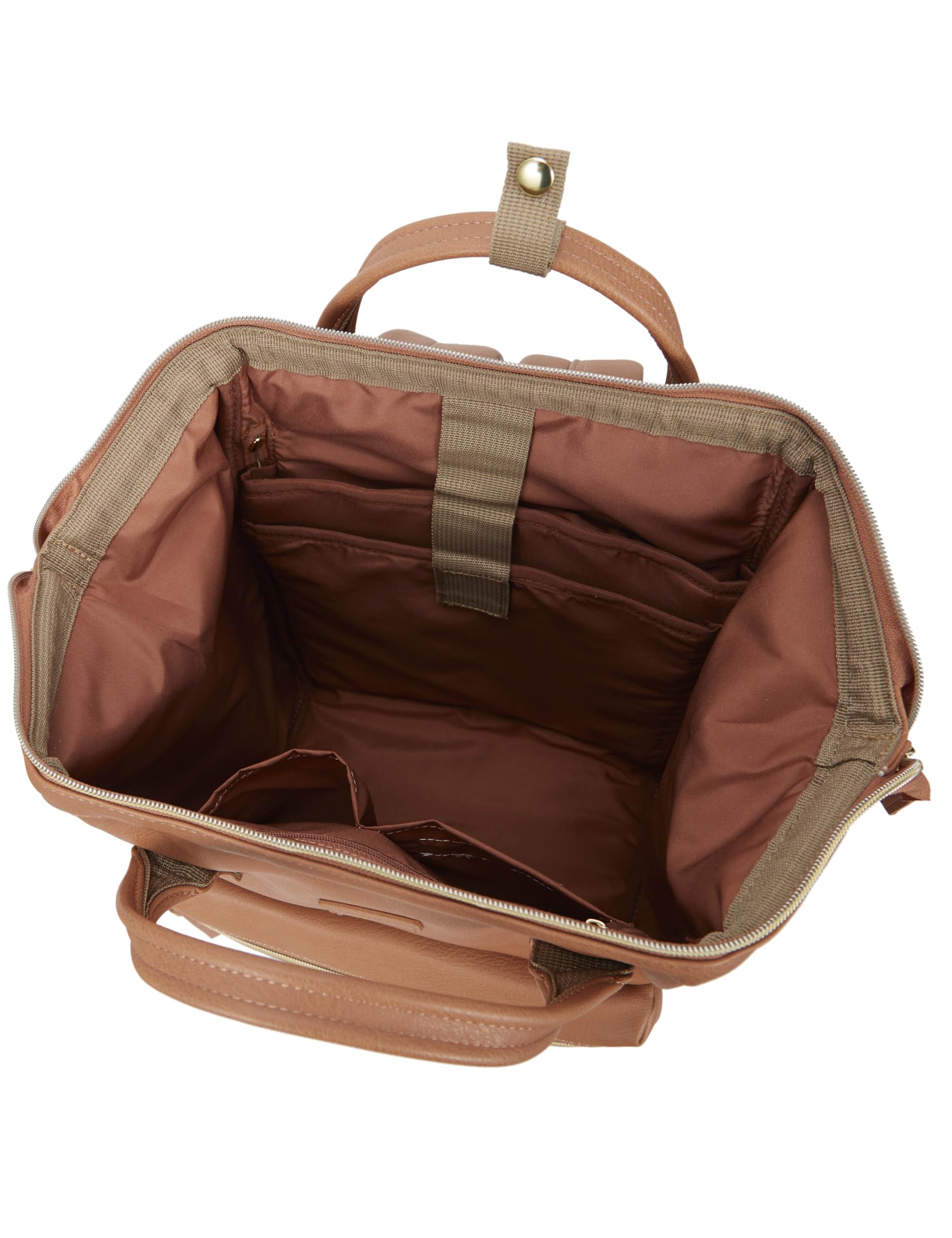 Kah&Kee Leather Backpack Diaper Bag with Laptop Compartment Travel School for Women Man (Tan Pink, Large)