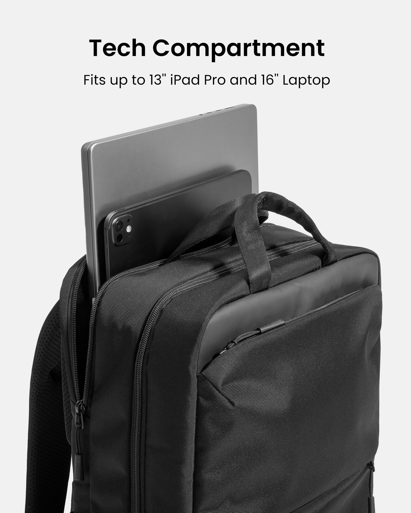 tomtoc 15.6-inch Protective Laptop Backpack for Business Office College, Travel Commuter Backpack with USB Charging Port for Up to 15.6” Laptop MacBook, Water-resistant Computer Bag for Men Women, 22L