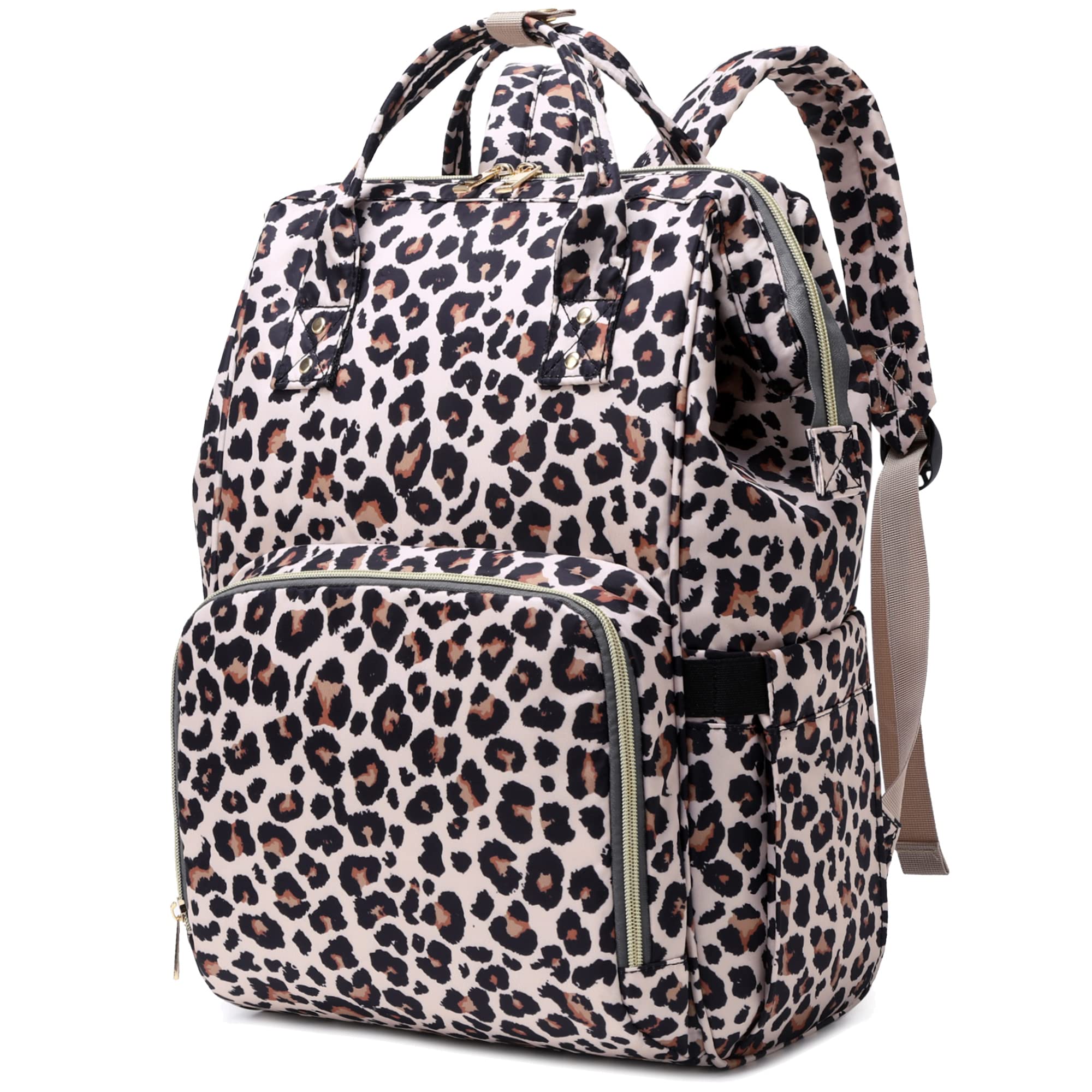 Leopard Women Laptop Backpack, Xunteny College School Backpack Bookbag 15.6 Inch Computer Backpacks for Work Business Travel