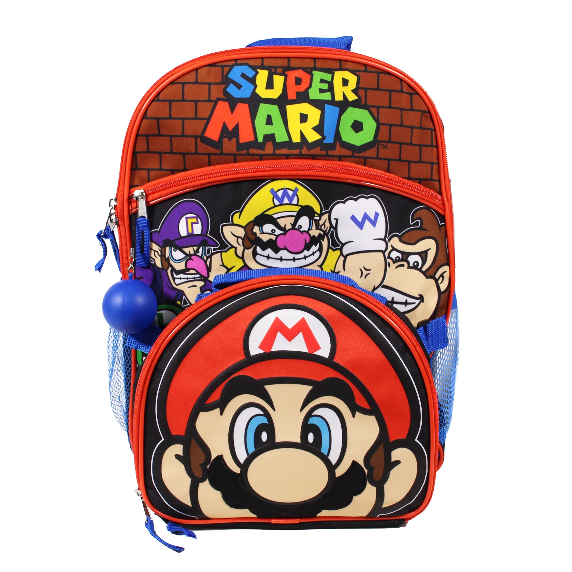 Nintendo Super Mario Bros Backpack with Lunch Box Set for Boys & Girls, 16 inch, 4 Piece Value Set