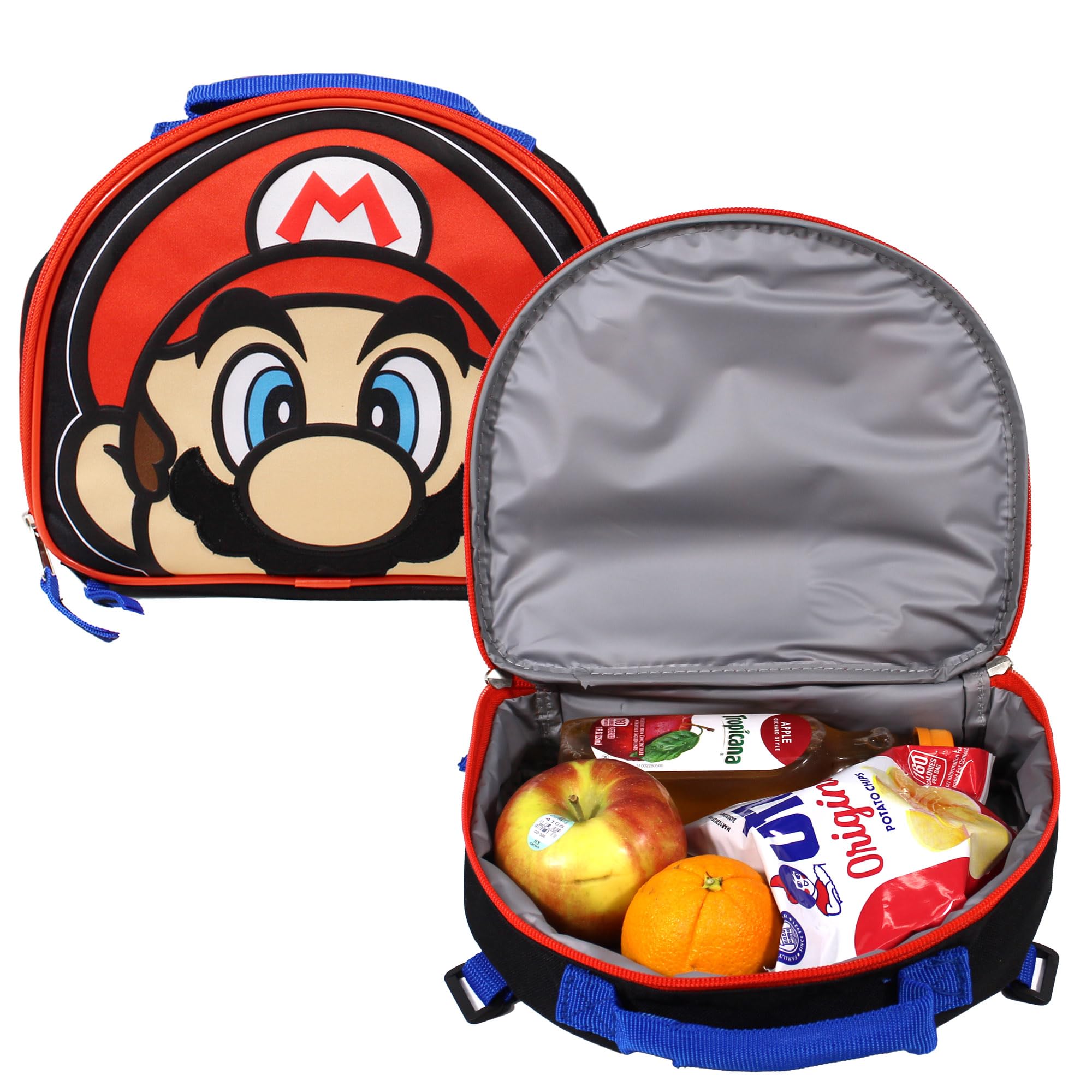 Nintendo Super Mario Bros Backpack with Lunch Box Set for Boys & Girls, 16 inch, 4 Piece Value Set