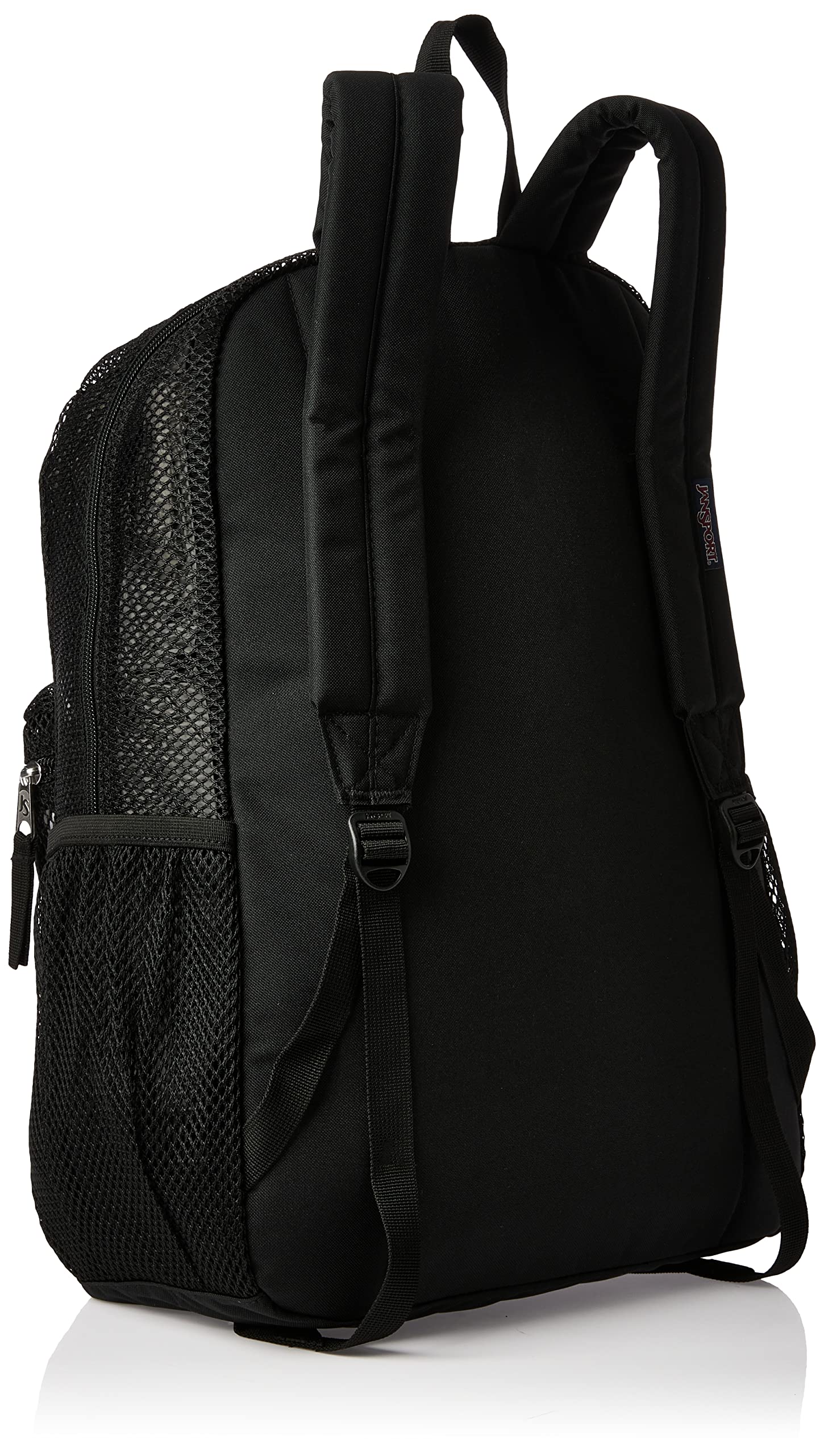 JanSport Eco Mesh Backpack for School, Black, 17” x 12.5” x 6” - Semi-Transparent Bookbag for Middle School Girls, Boys, Adults with Laptop Sleeve, Padded Back Panel - Large Student Backpack