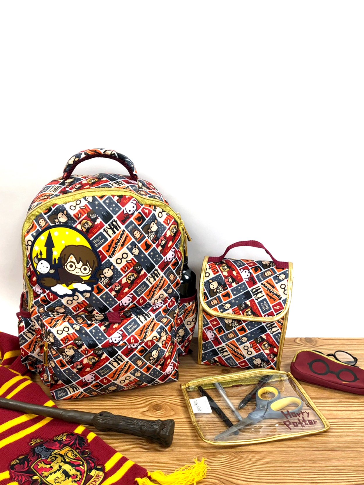 Harry Potter Girls Boys Teen 5 piece Backpack and Snack Bag School Set