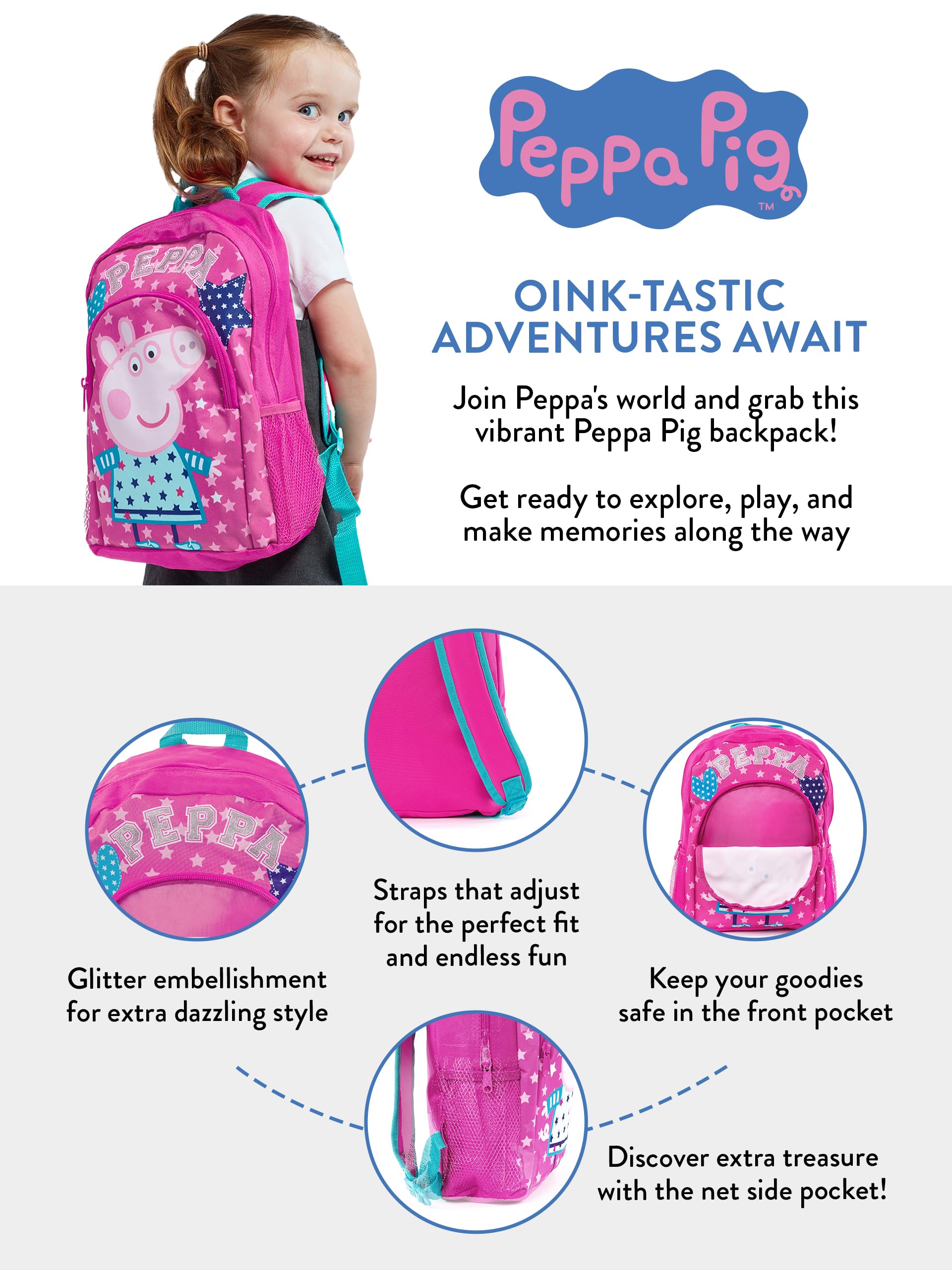Peppa Pig Girls Peppa Pig Backpack (Pink)