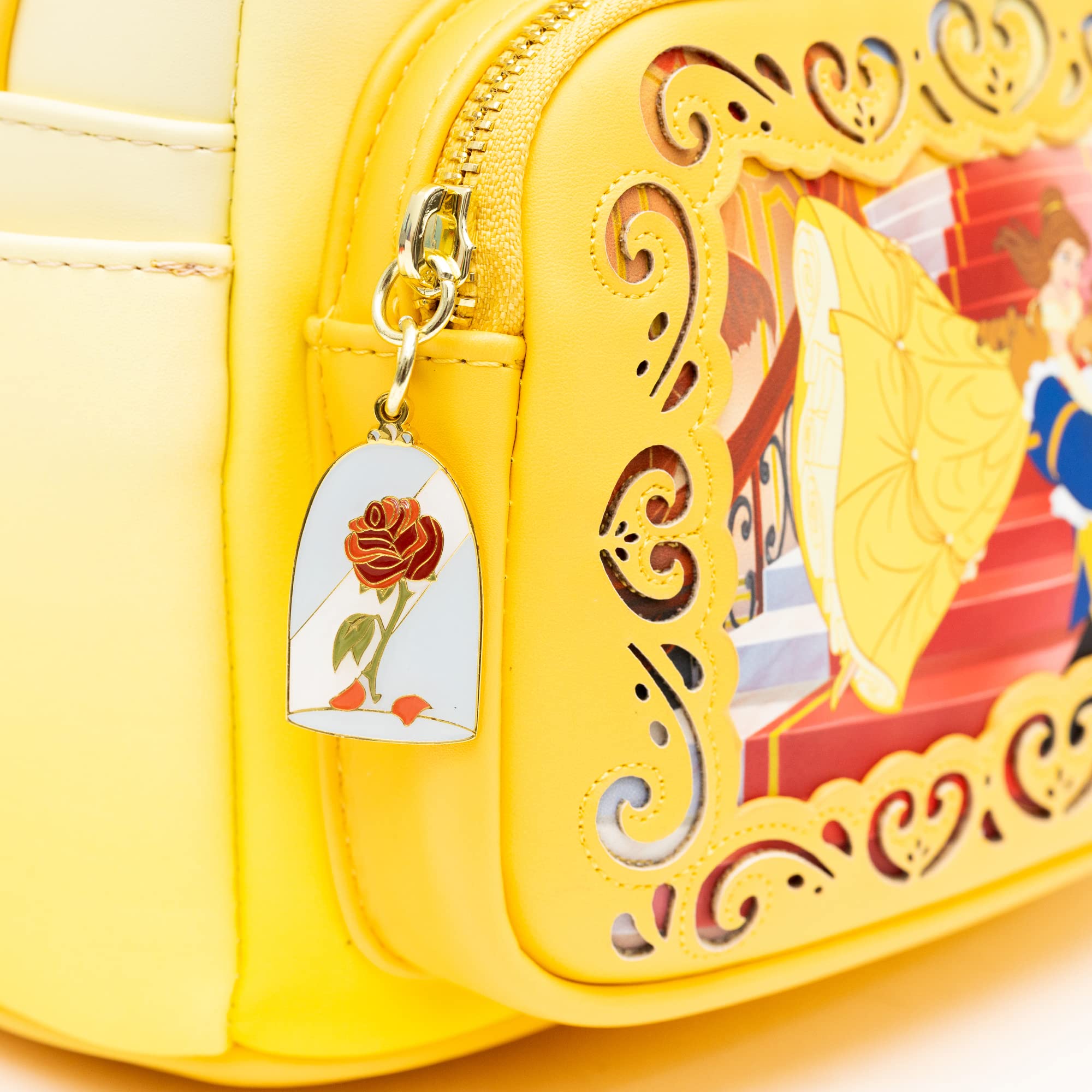 Loungefly Disney Beauty and the Beast, Princess Stories Series Belle Mini Backpack, Ballroom