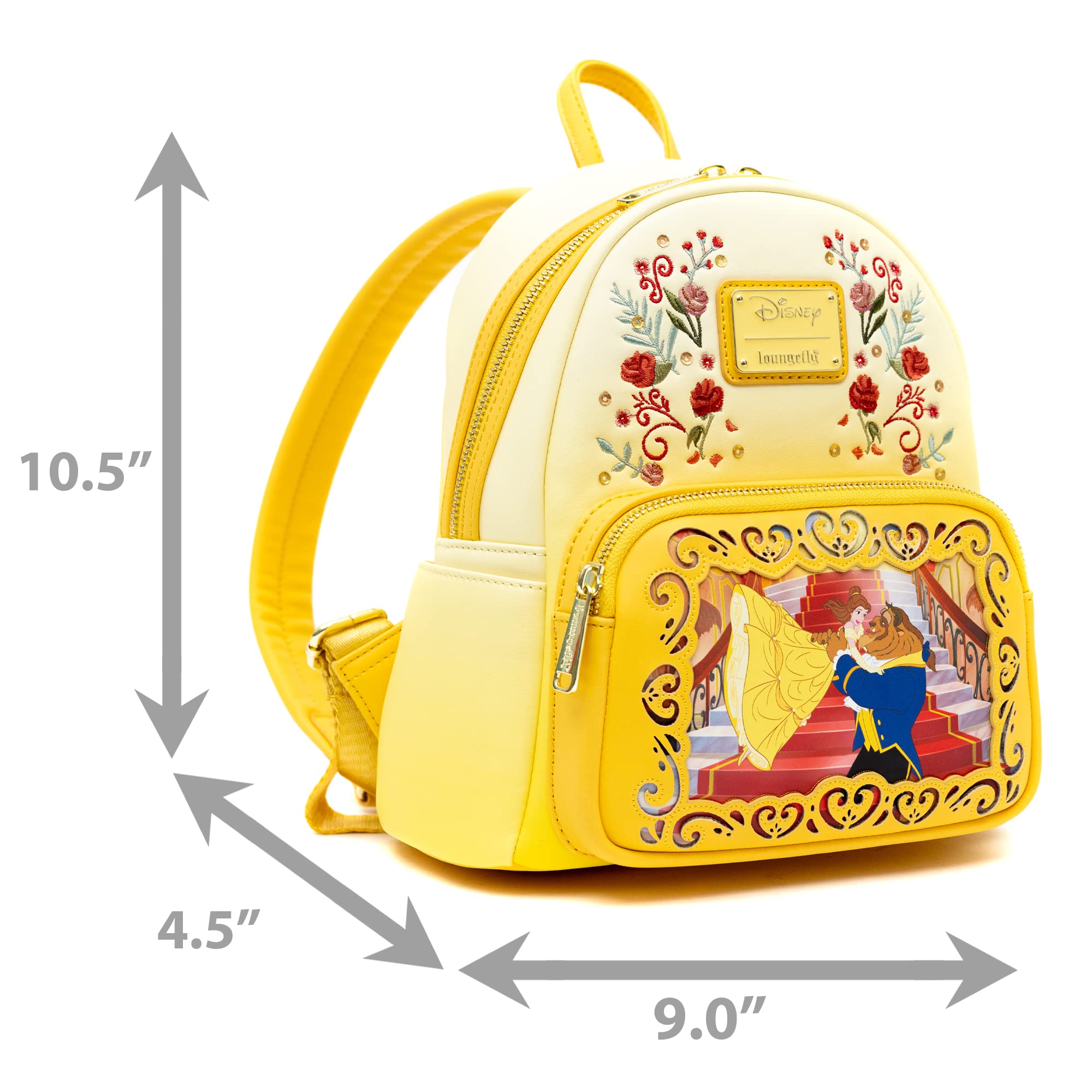 Loungefly Disney Beauty and the Beast, Princess Stories Series Belle Mini Backpack, Ballroom