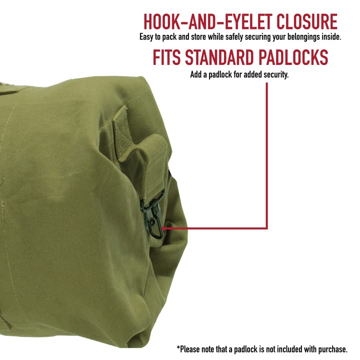 Rothco Gi Style Canvas Double Strap Duffle Bag, Black