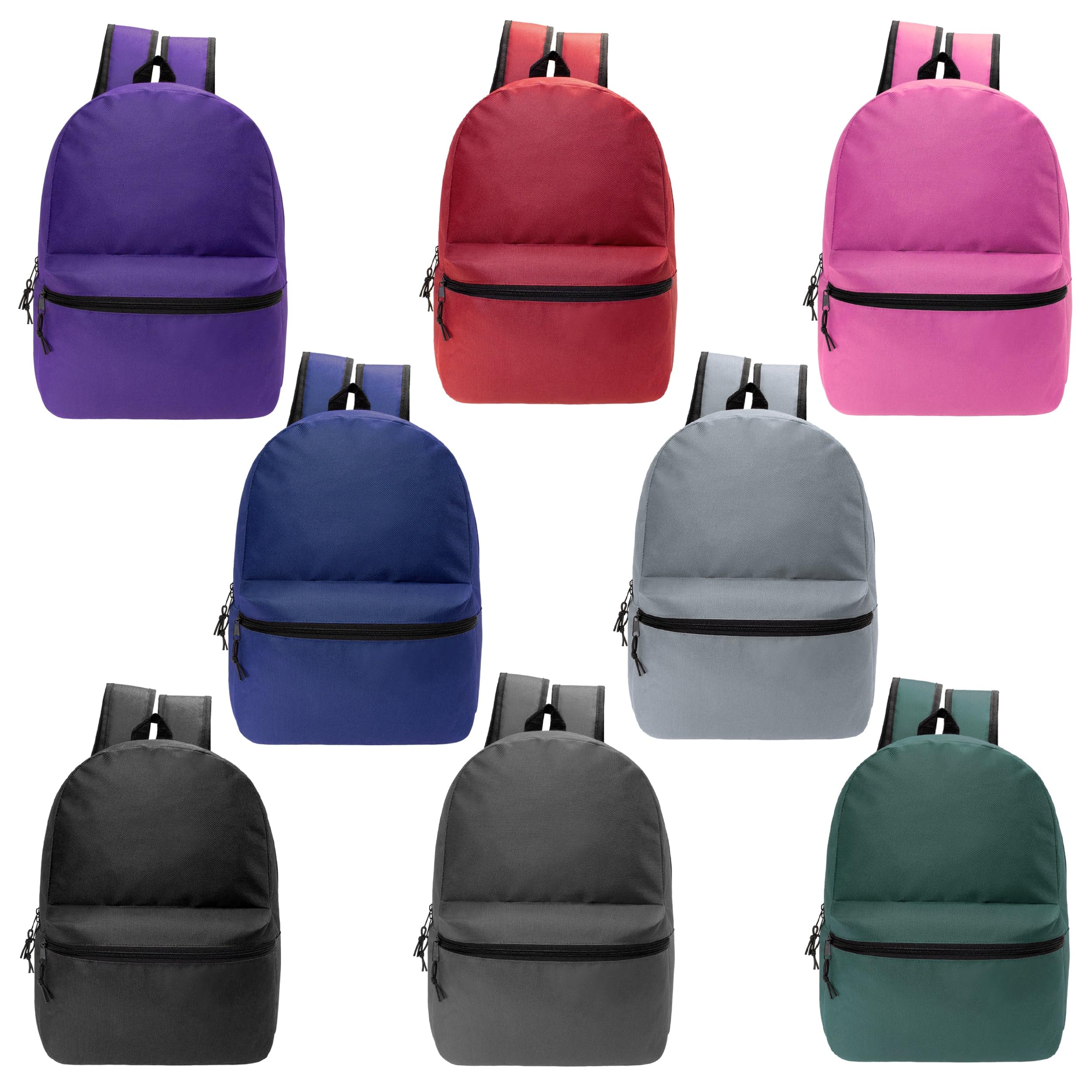 Moda West 24 Pack - 17 Inch Wholesale Basic Bulk Backpacks in Assorted Prints - Case of Bookbags