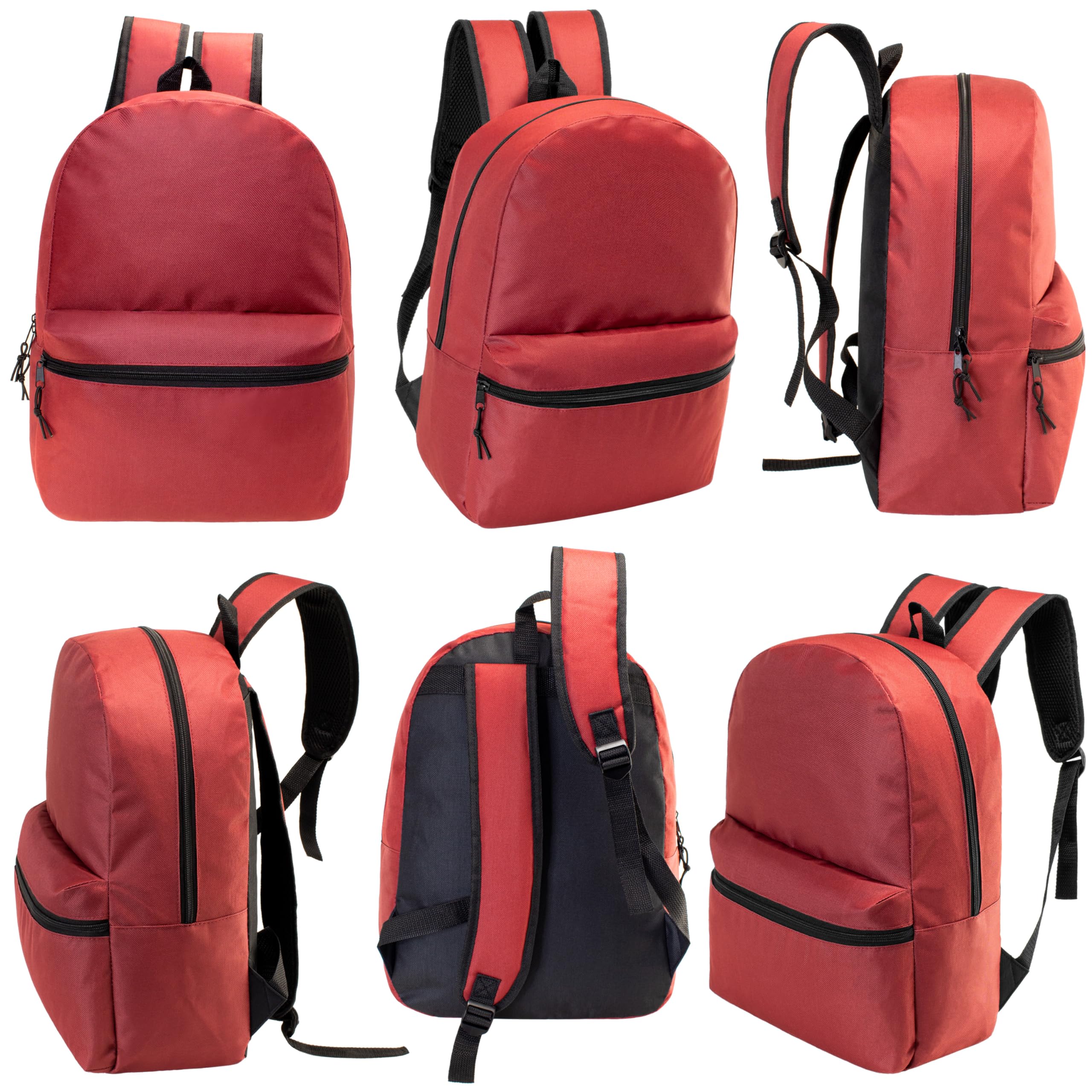 Moda West 24 Pack - 17 Inch Wholesale Basic Bulk Backpacks in Assorted Prints - Case of Bookbags