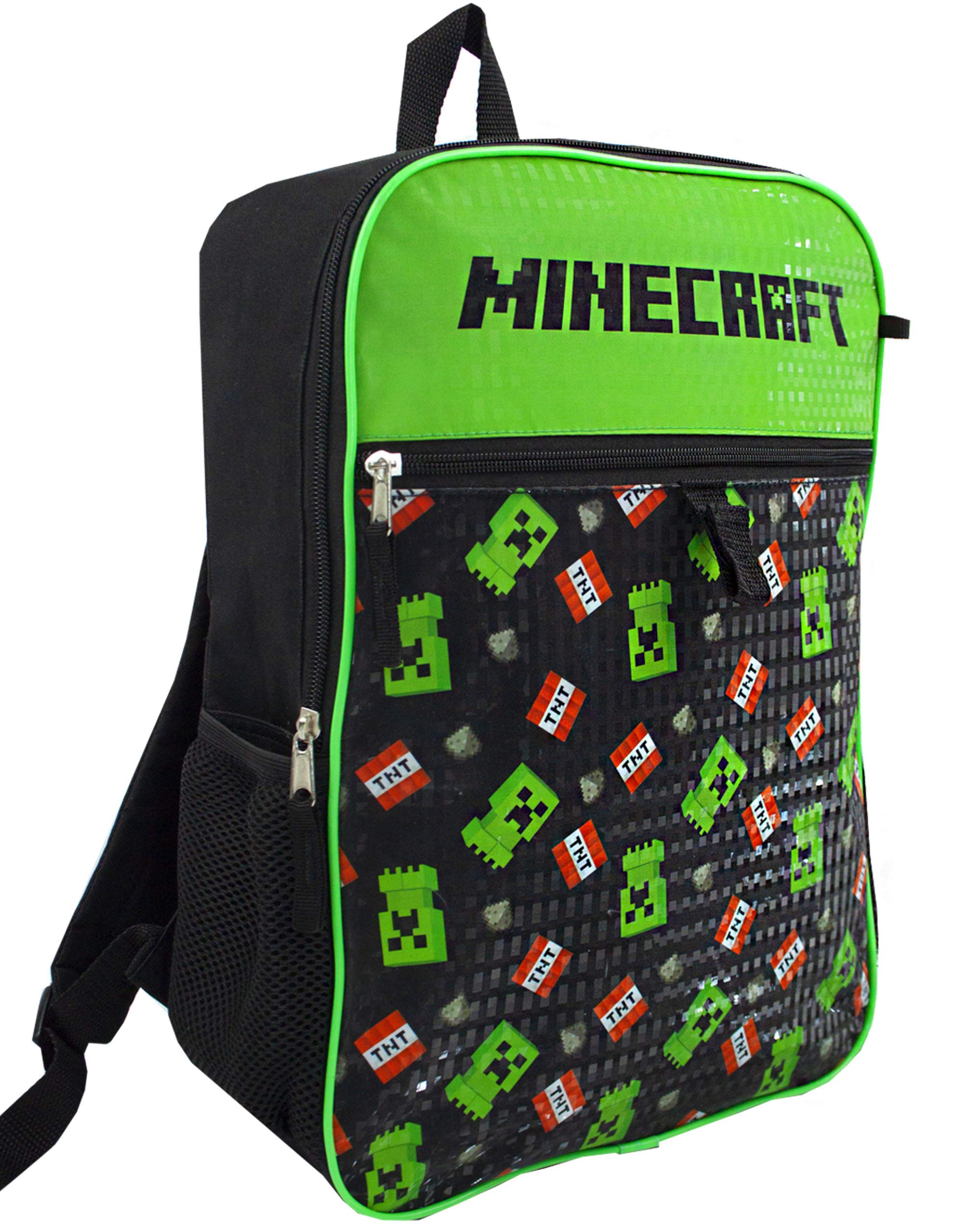 Minecraft Creeper Backpack TNT 5 Piece Set Lunch Box Pencil Case Bottle One Size