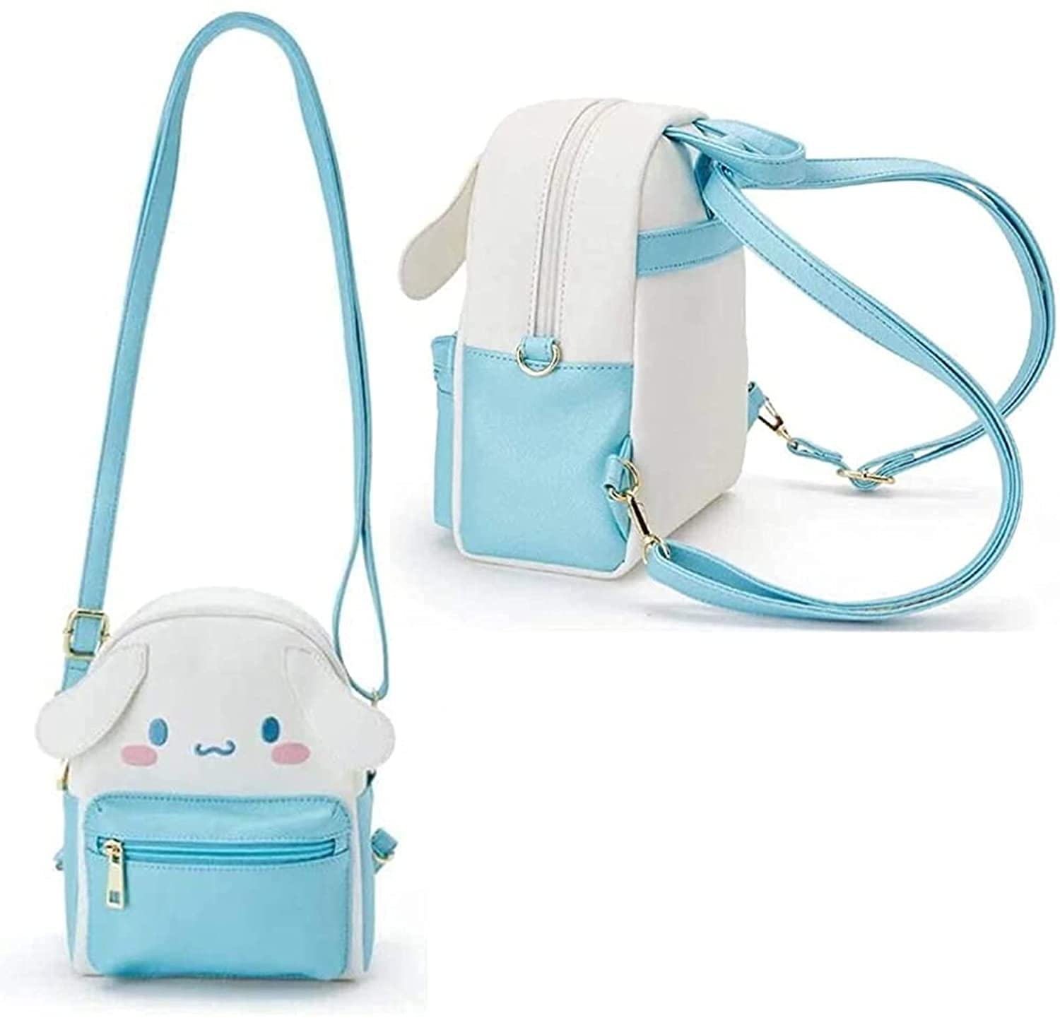 ALORVE Anime Cute Cartoon Bag Cosplay Shoulder Bag Backpack Handbag PU Schoolbags for Kids Girls Fans(Blue)