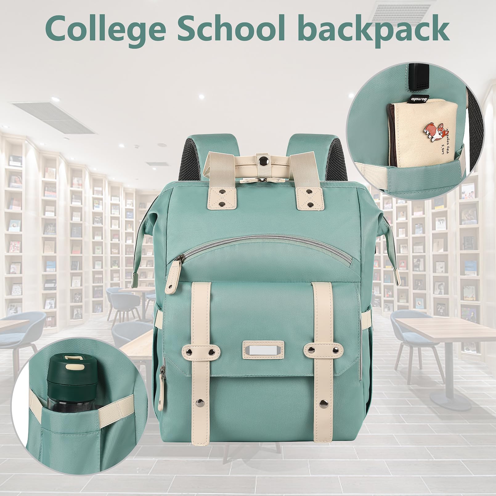 Laptop Backpack for Women,Doctor Teacher College School Student Work Shoulder Purse Bag,Travel Airline Approved Backpack for 15.6 Inch,Large Wide Open RFID Anti Theft USB Charging Port Bookbag