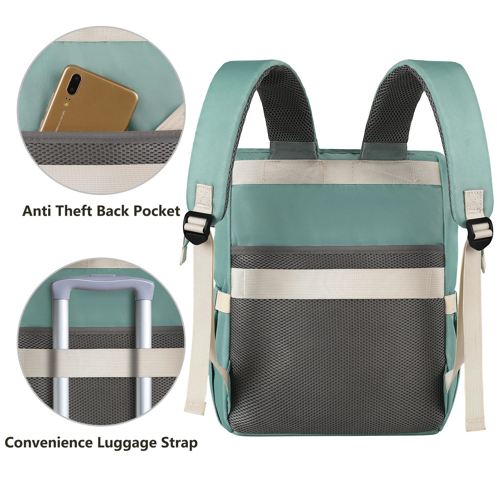 Laptop Backpack for Women,Doctor Teacher College School Student Work Shoulder Purse Bag,Travel Airline Approved Backpack for 15.6 Inch,Large Wide Open RFID Anti Theft USB Charging Port Bookbag