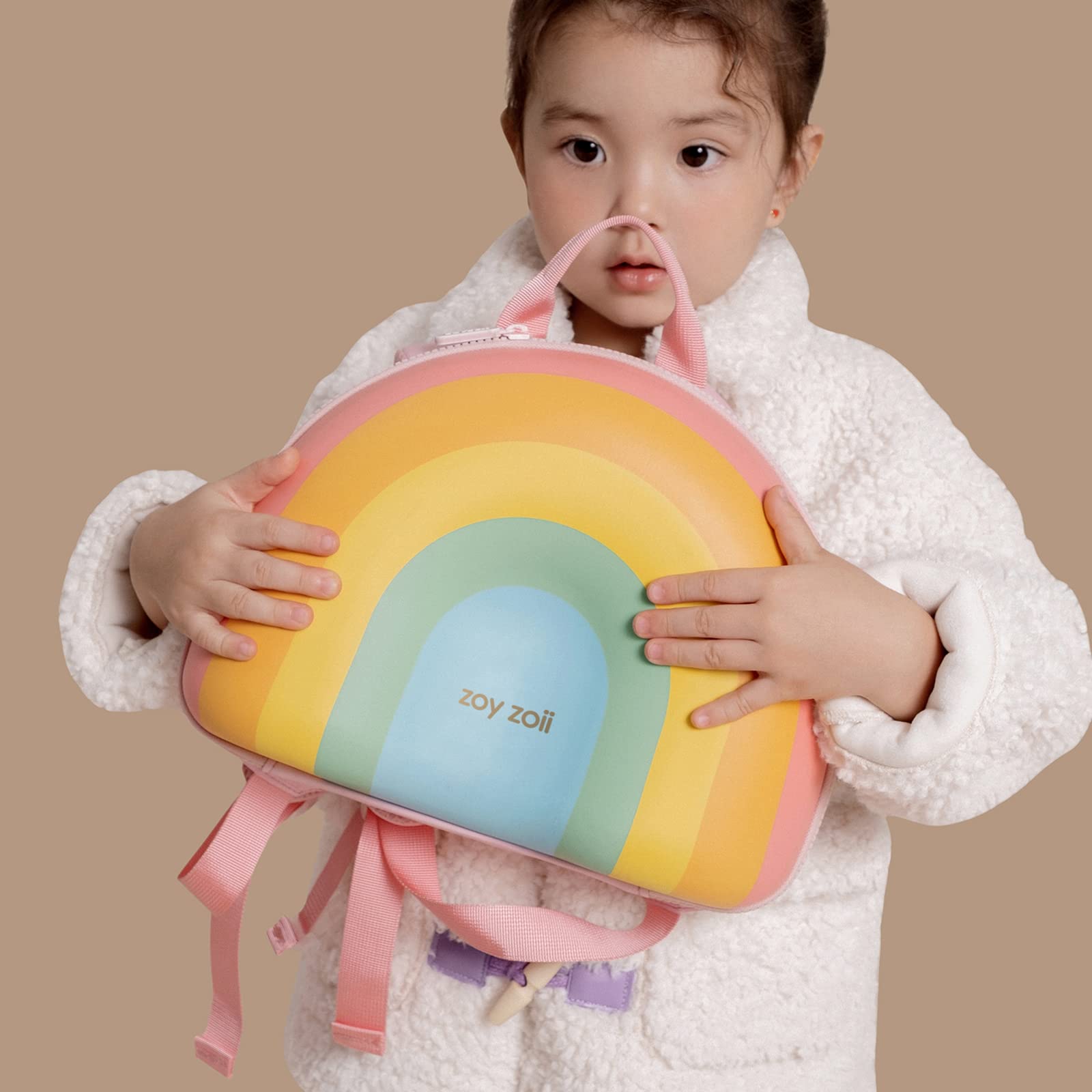 Zoy zoii Kids Backpack, Elegant and Cute Toddler Backpack for Little Girls 2-5, Children Preschool Backpack Mini Travel bag-Dream Series Rainbow