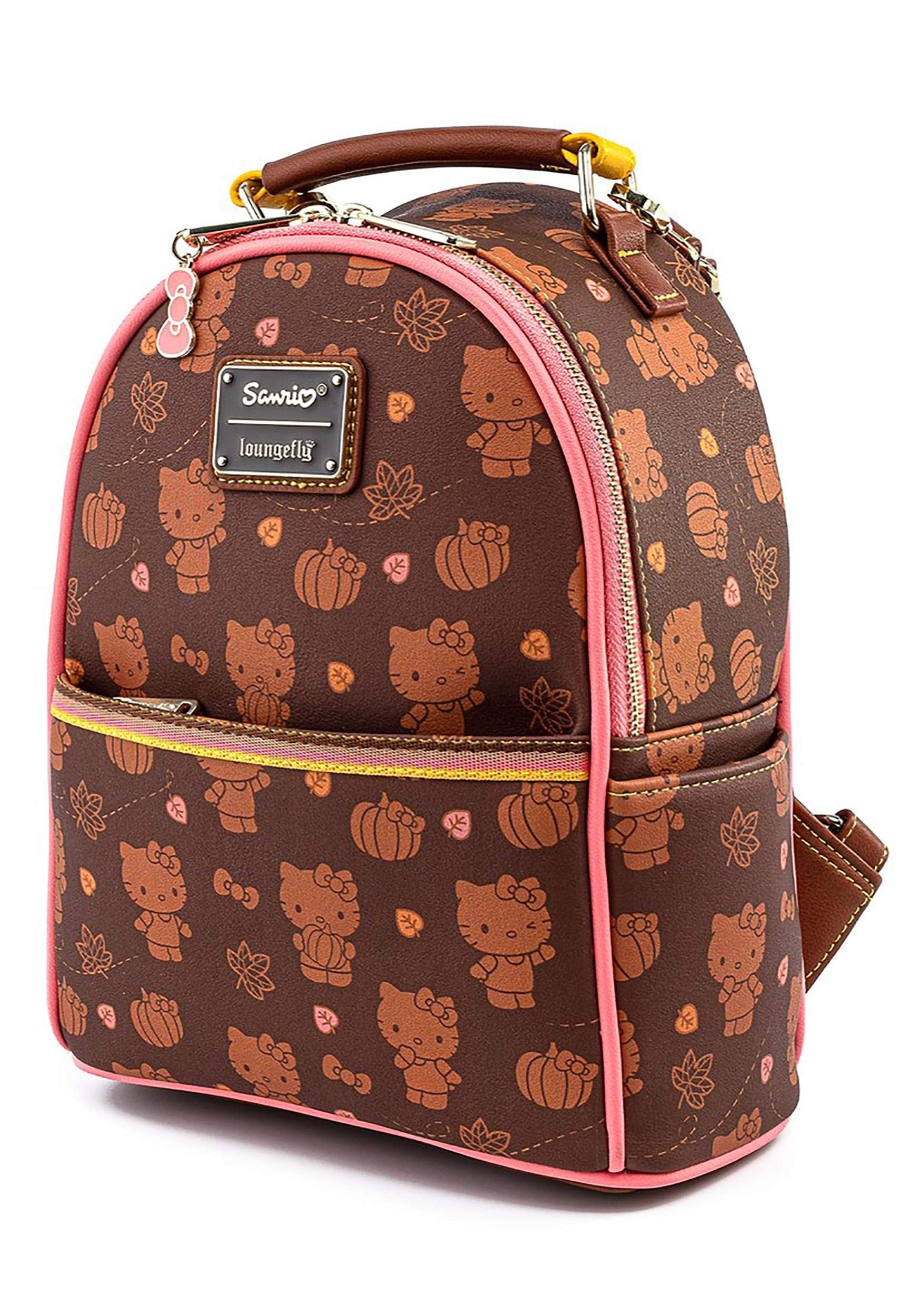 Loungefly Sanrio Hello Kitty Pumpkin Spice Adult Womens Convertible Mini Backpack Purse