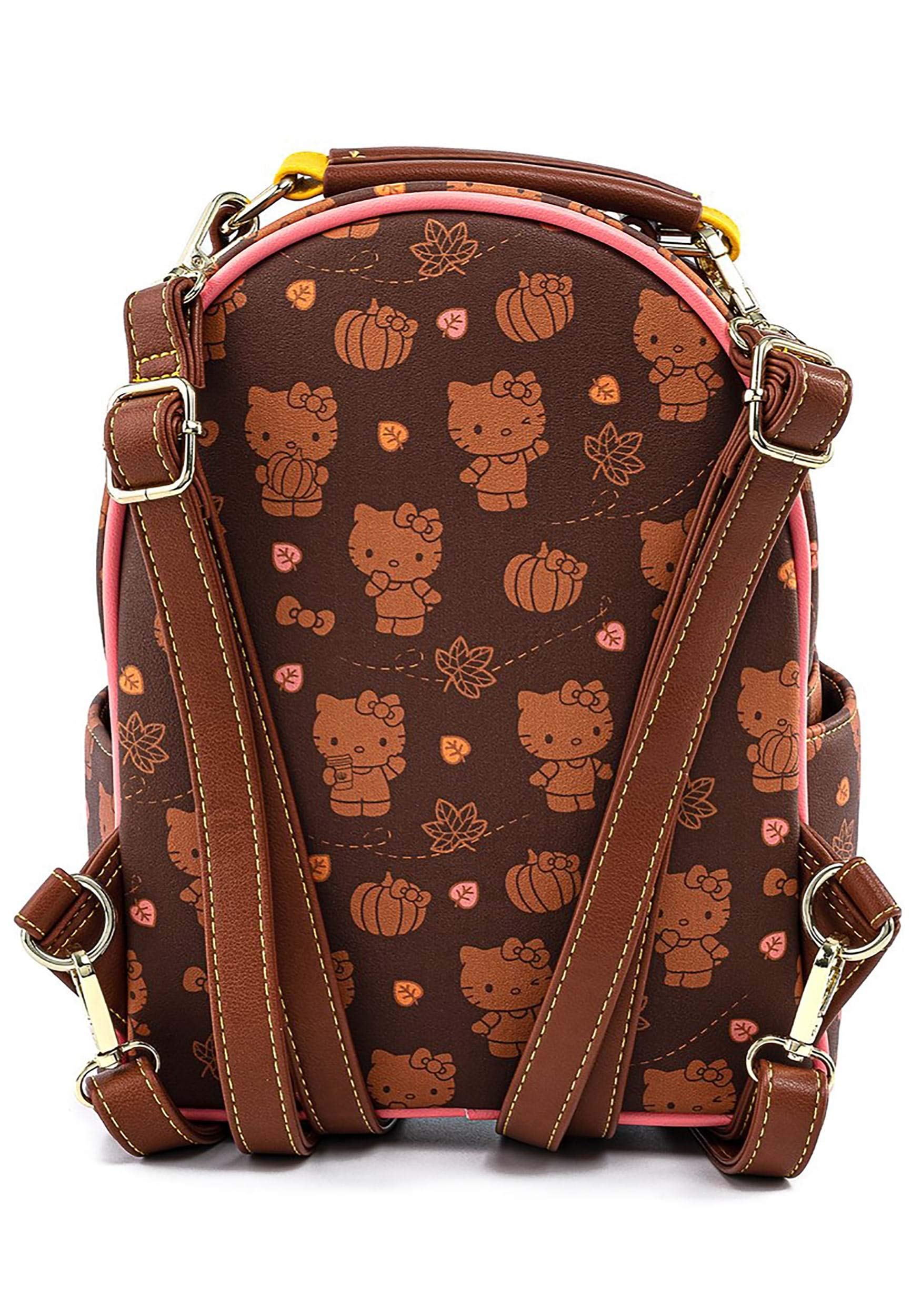 Loungefly Sanrio Hello Kitty Pumpkin Spice Adult Womens Convertible Mini Backpack Purse