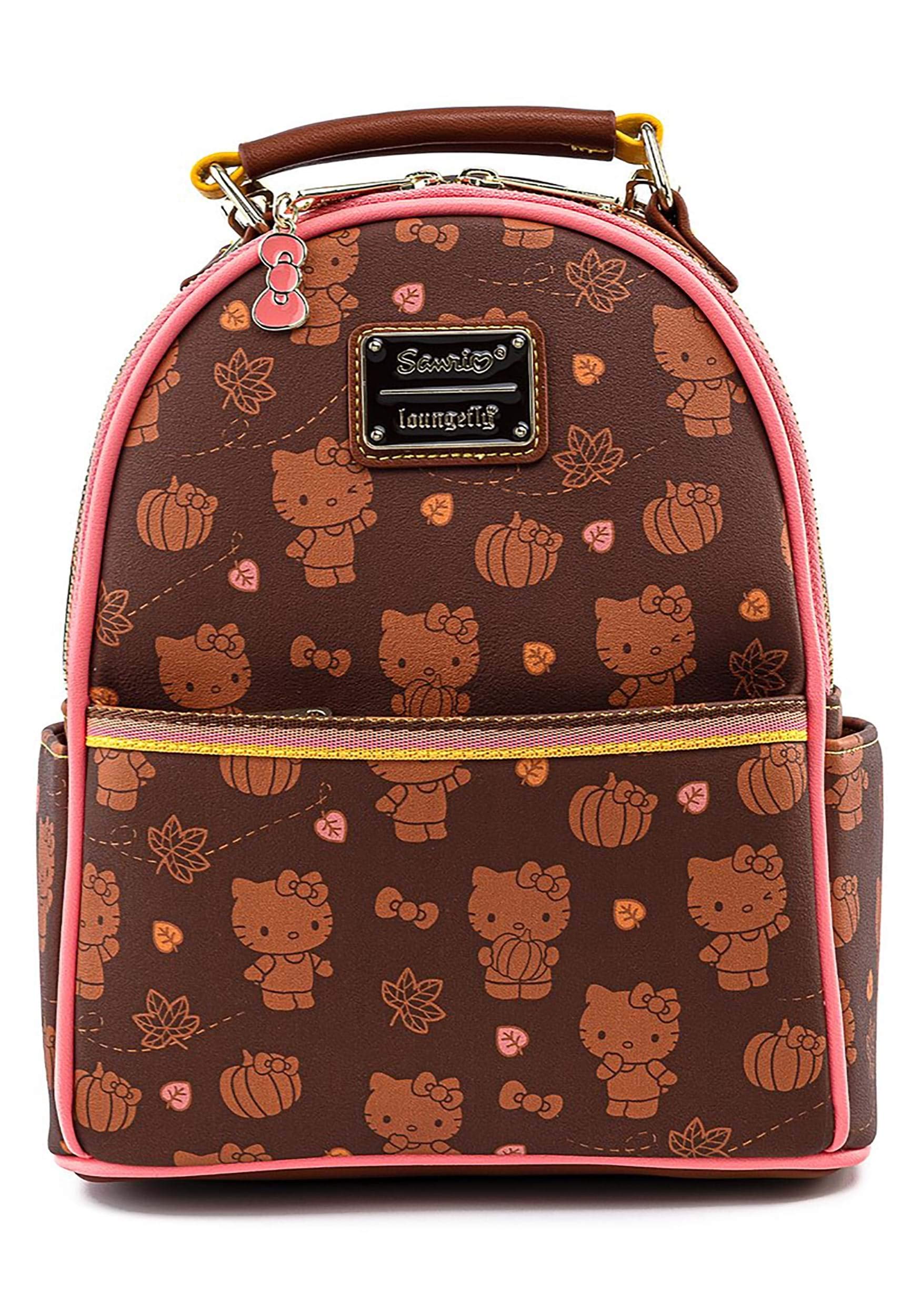 Loungefly Sanrio Hello Kitty Pumpkin Spice Adult Womens Convertible Mini Backpack Purse