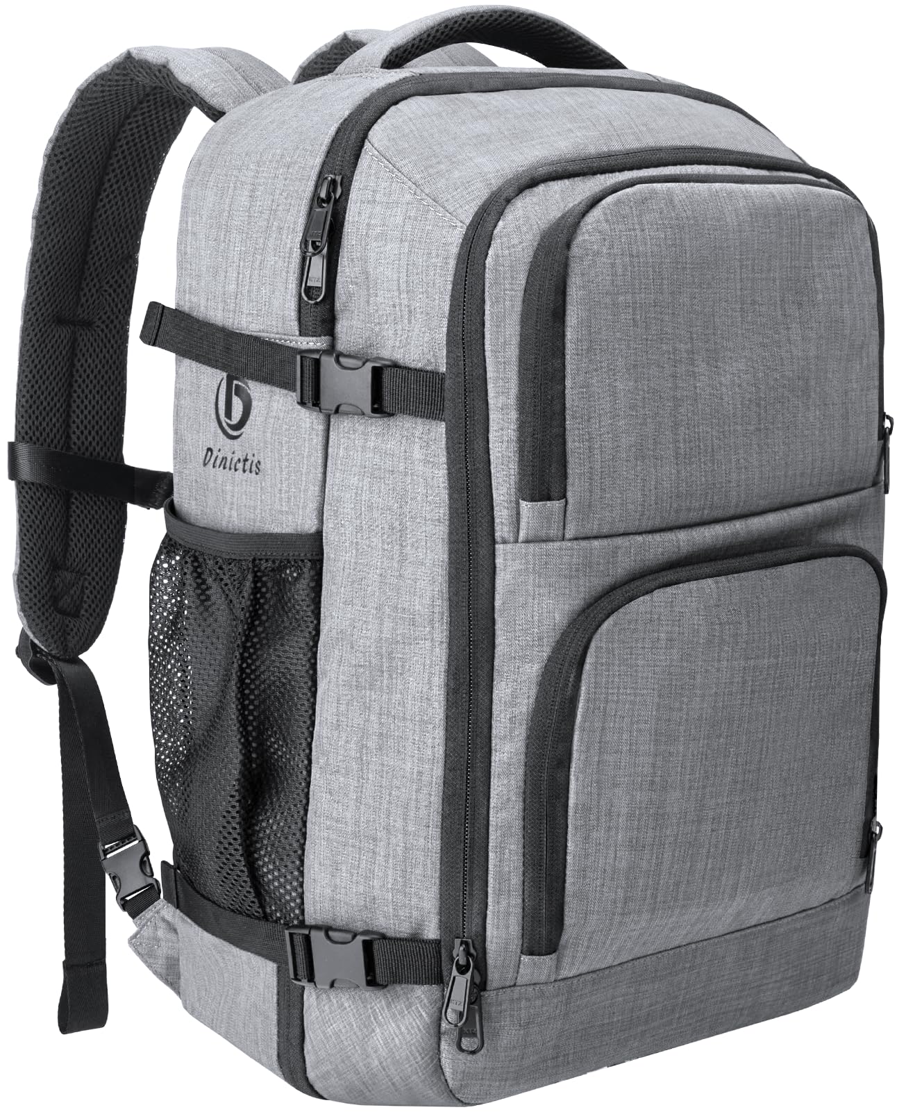 Dinictis 40L Travel Laptop Backpack for Men Women, Fit 17 Inch Notebook, Carry on Flight Approved Suitcase Backpack, Water Resistant Weekender Overnight Daypack, Grey