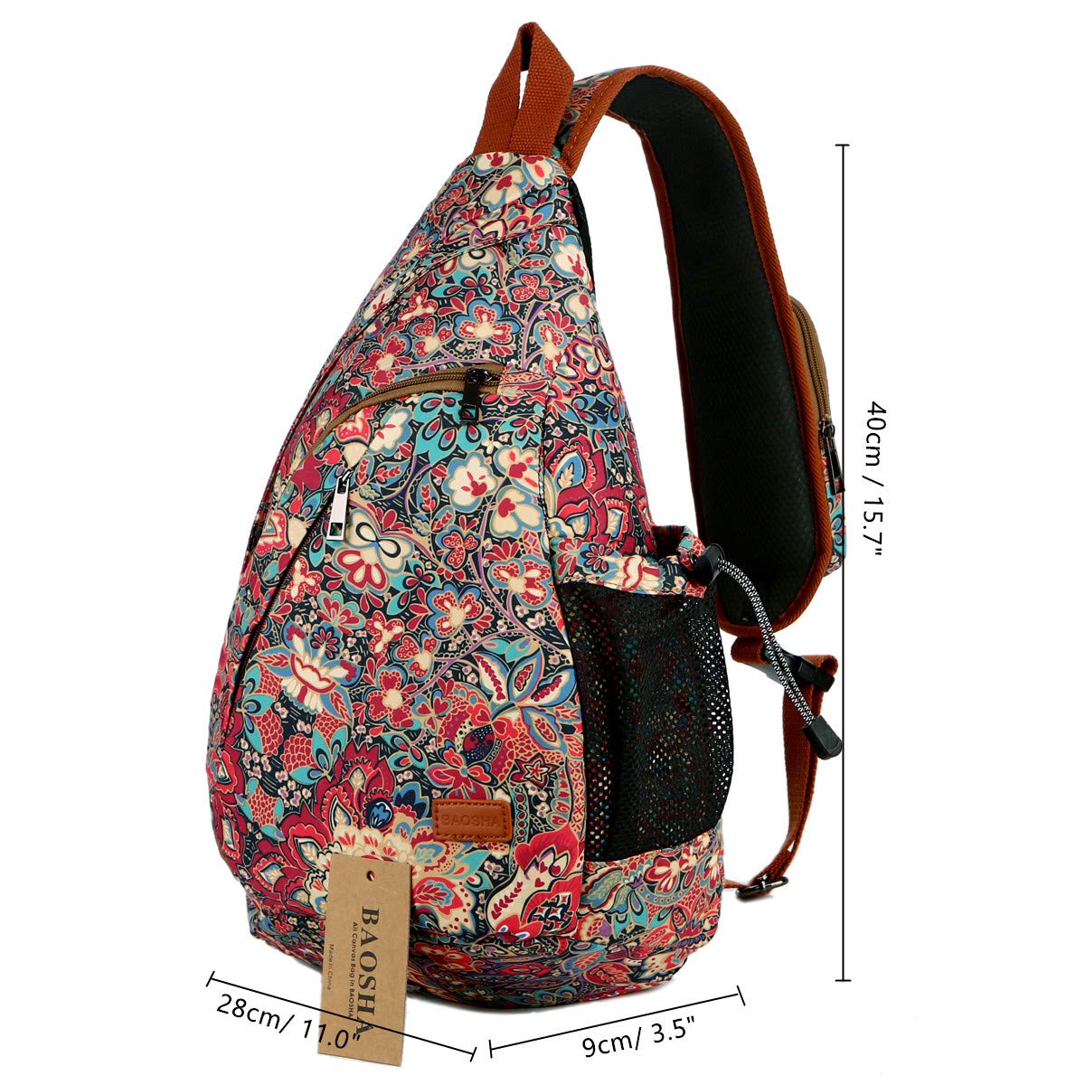 Large Sling backpack Crossbody Shoulder Chest Bag Travel Hiking Daypack for Women XB-04 (Multicolored)