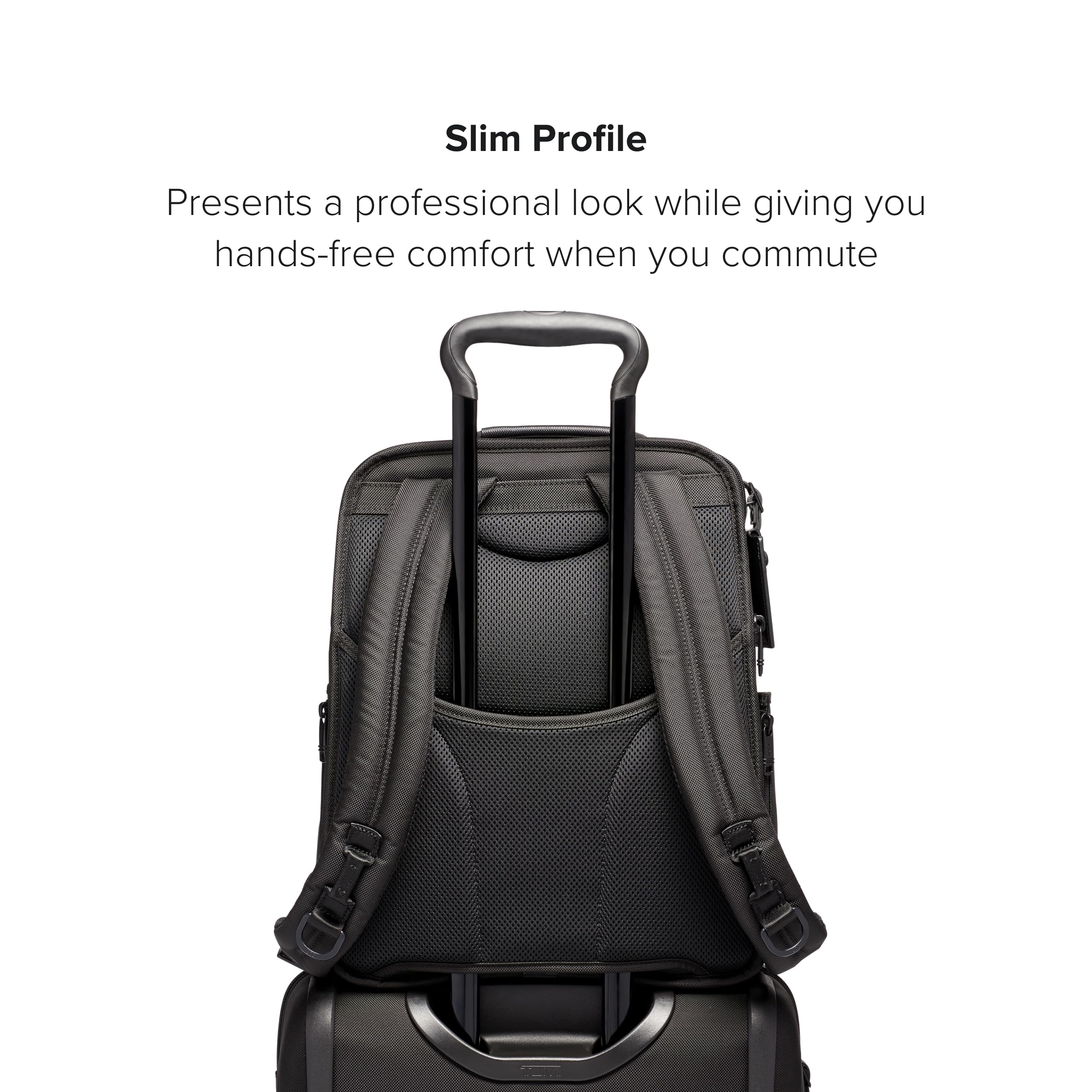 TUMI Alpha 3 Slim Solutions Laptop Brief Backpack - Hands-Free Comfort for Commuters - 15-Inch Computer Backpack for Men and Women - Black