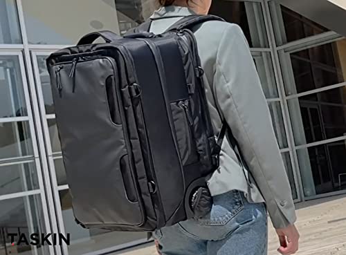 New | Taskin Xplorer (Now Larger) | Wheeled Rolling Travel Backpack w/ Laptop Compartment | Expandable & Convertible | Explorer