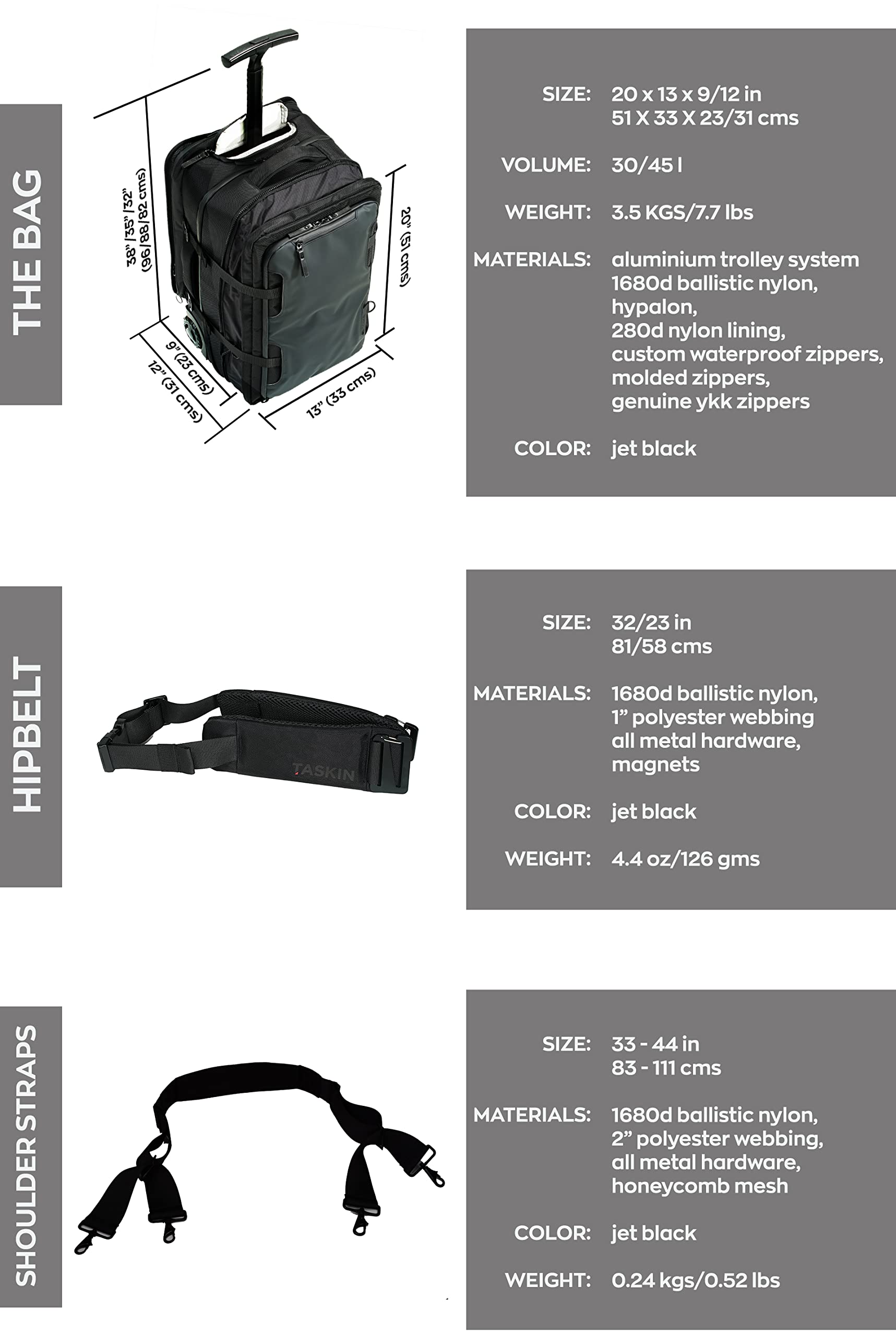 New | Taskin Xplorer (Now Larger) | Wheeled Rolling Travel Backpack w/ Laptop Compartment | Expandable & Convertible | Explorer