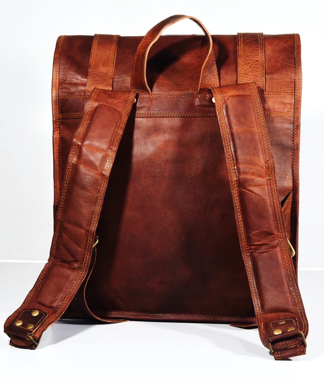 URBAN DEZIRE Men's Leather Vintage Roll On Laptop Backpack Rucksack knapsack college bag