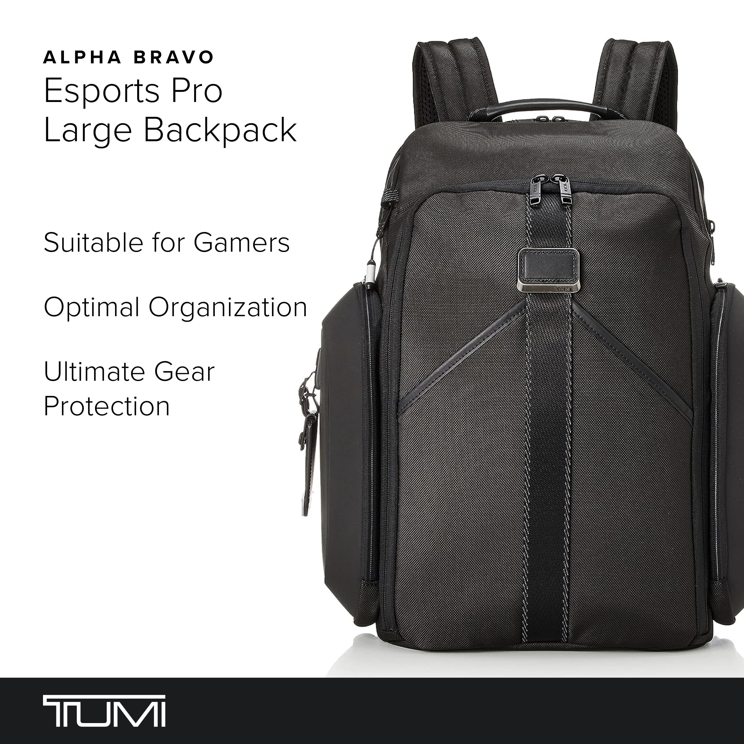 TUMI Men's EsportsPro Large Backpack, Black, One Size